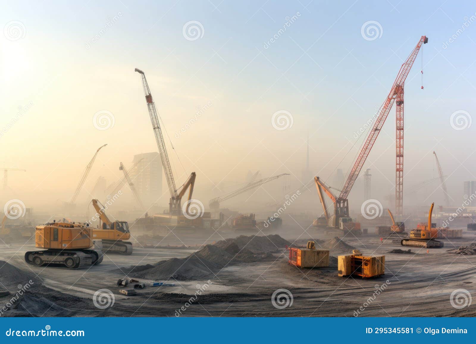 Silent Progress: Panoramic Glimpse of Unmanned Construction Site, Half ...