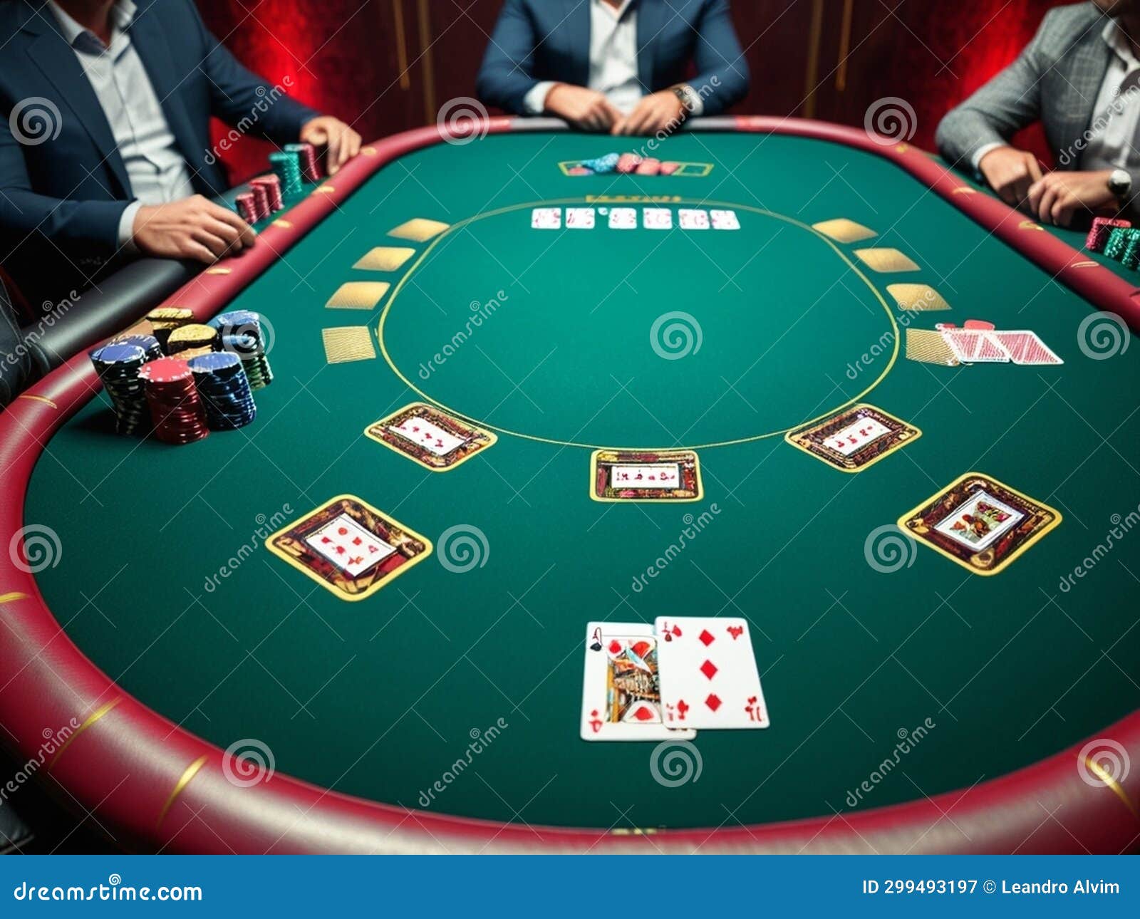 Silent Showdown the Intense Atmosphere of an Empty Poker Table.AI ...