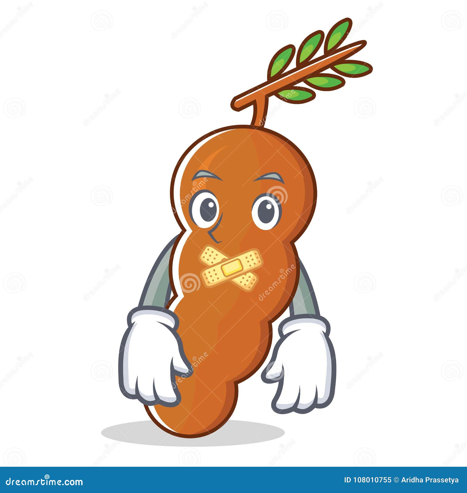 Silent Tamarind Mascot Cartoon Style Stock Vector - Illustration of ...