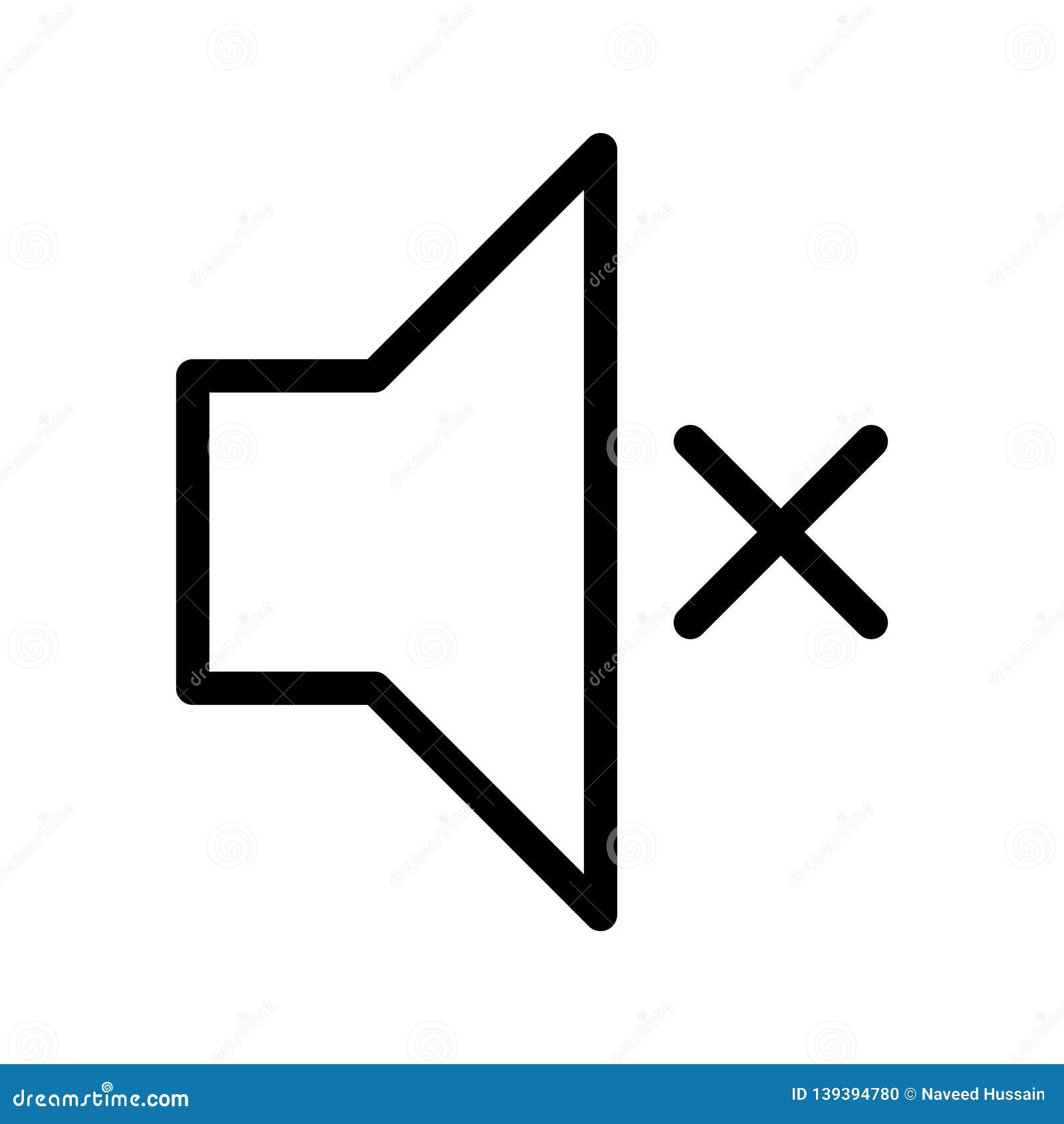 Silent Thin Line Vector Icon Stock Illustration - Illustration of sound ...