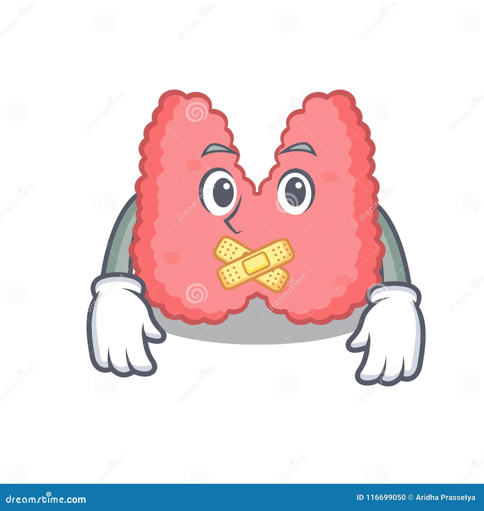 Silent Thyroid Mascot Cartoon Style Stock Vector - Illustration of ...