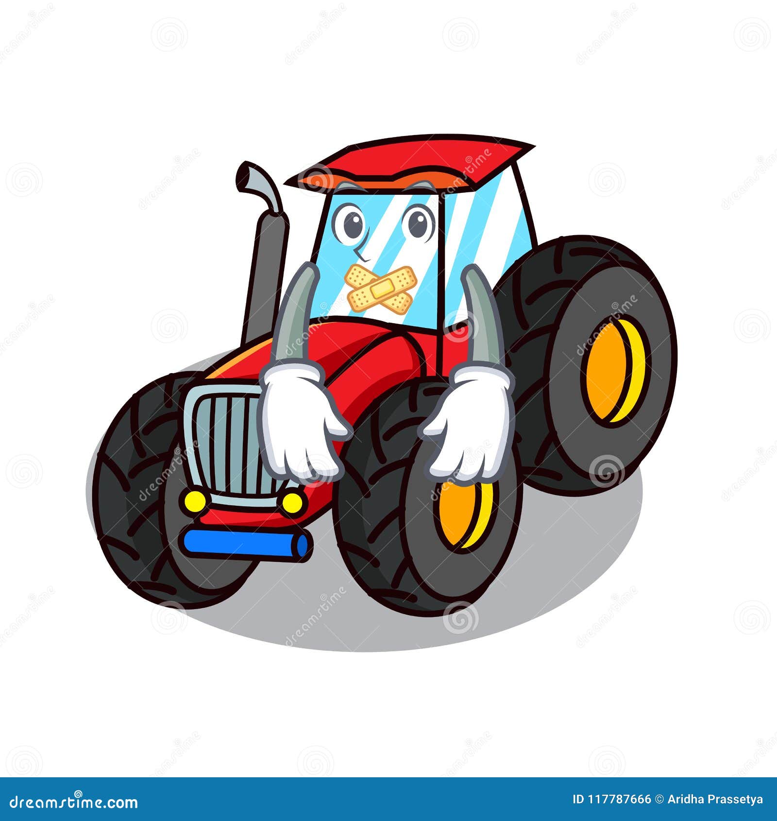 Silent Tractor Mascot Cartoon Style Stock Vector - Illustration of ...