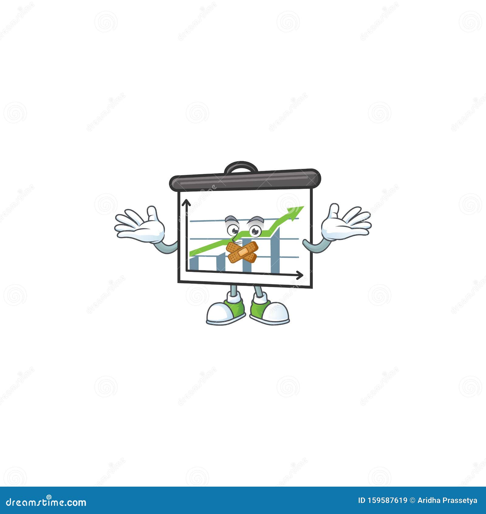 Silent Up Graphic Board Cartoon Mascot Style Stock Vector ...