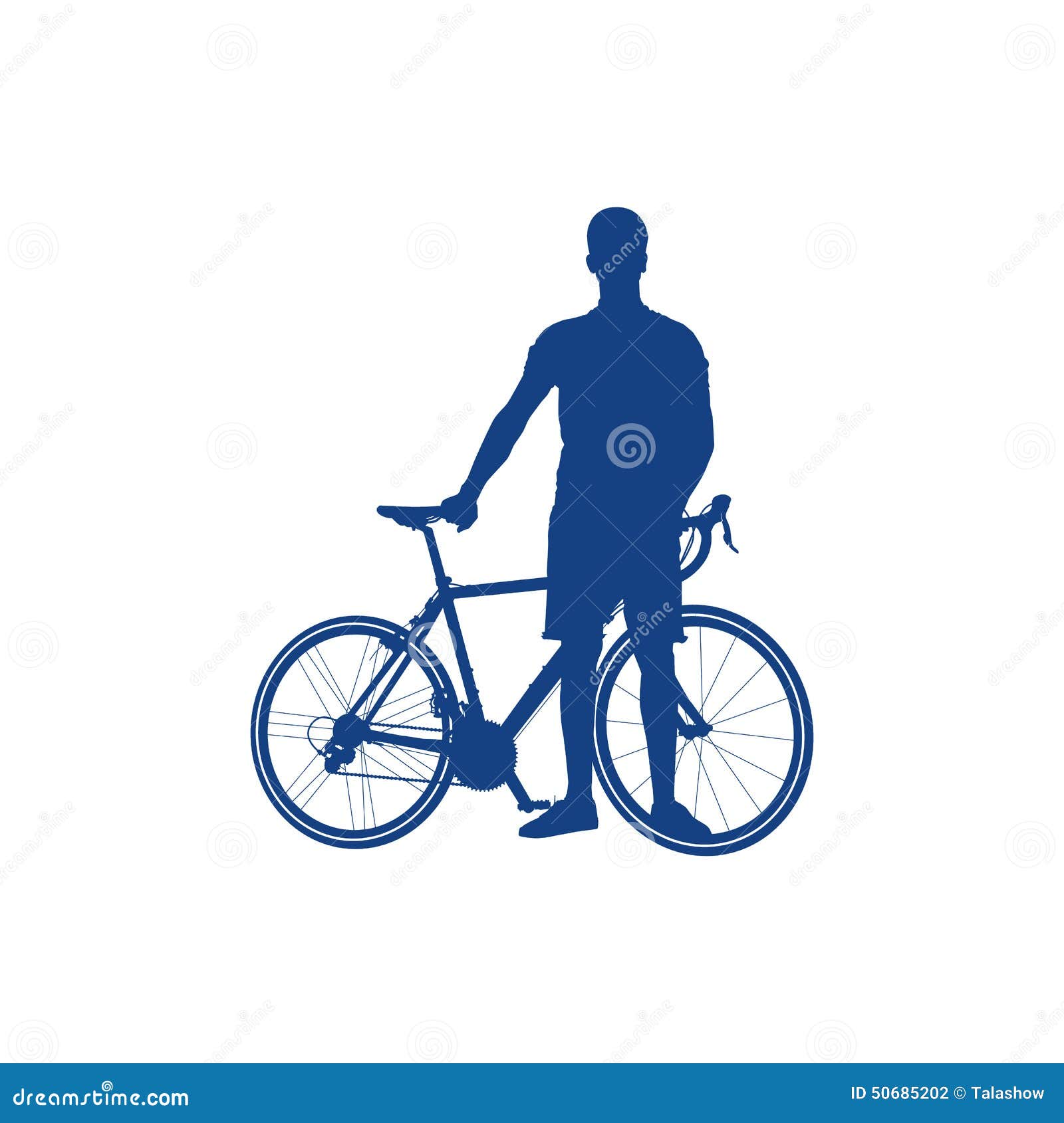 Silhouet van een fietser vector illustratie. Illustration of activiteit ...