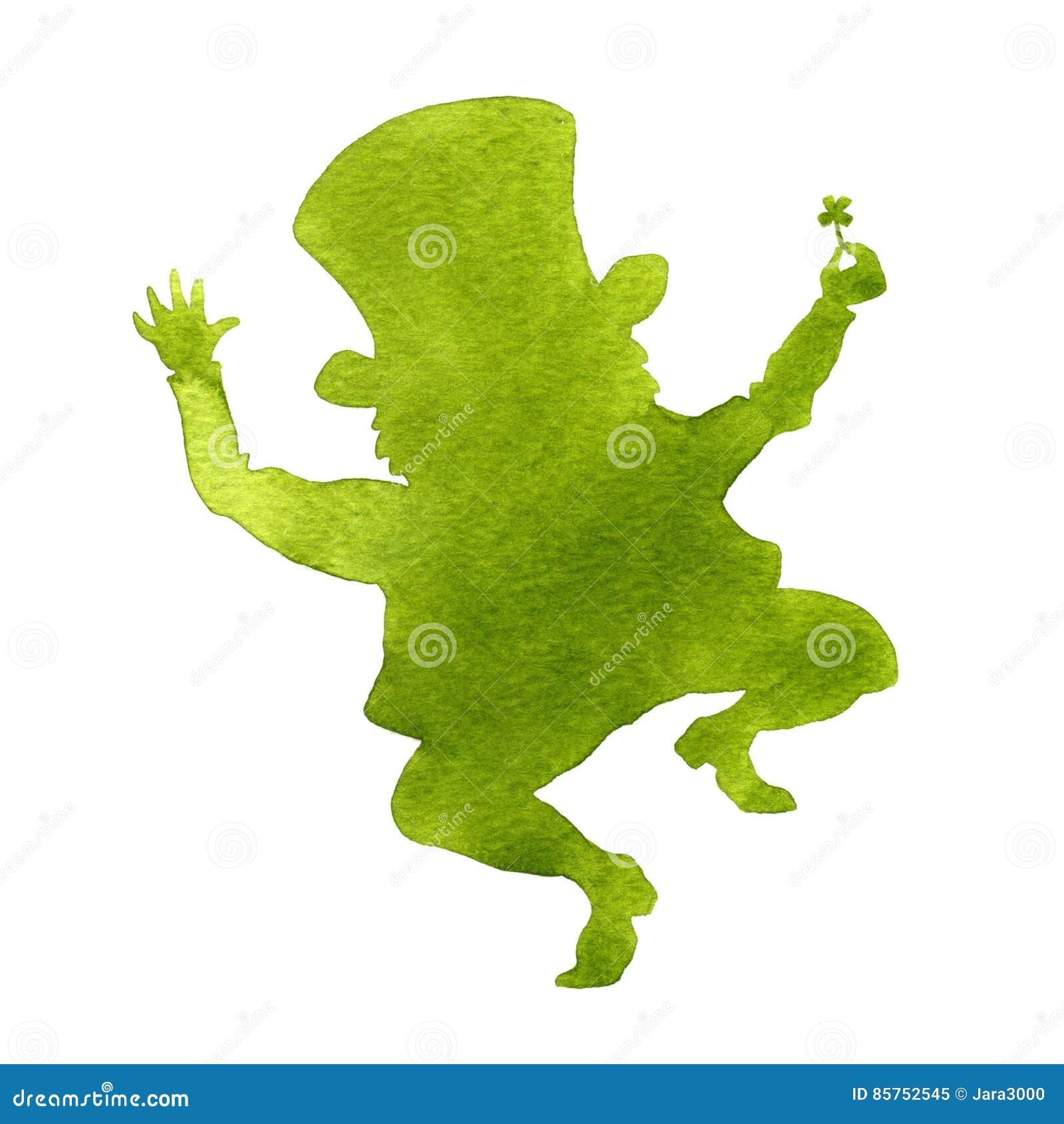 Silhouet van een kabouter stock illustratie. Illustration of klaver ...