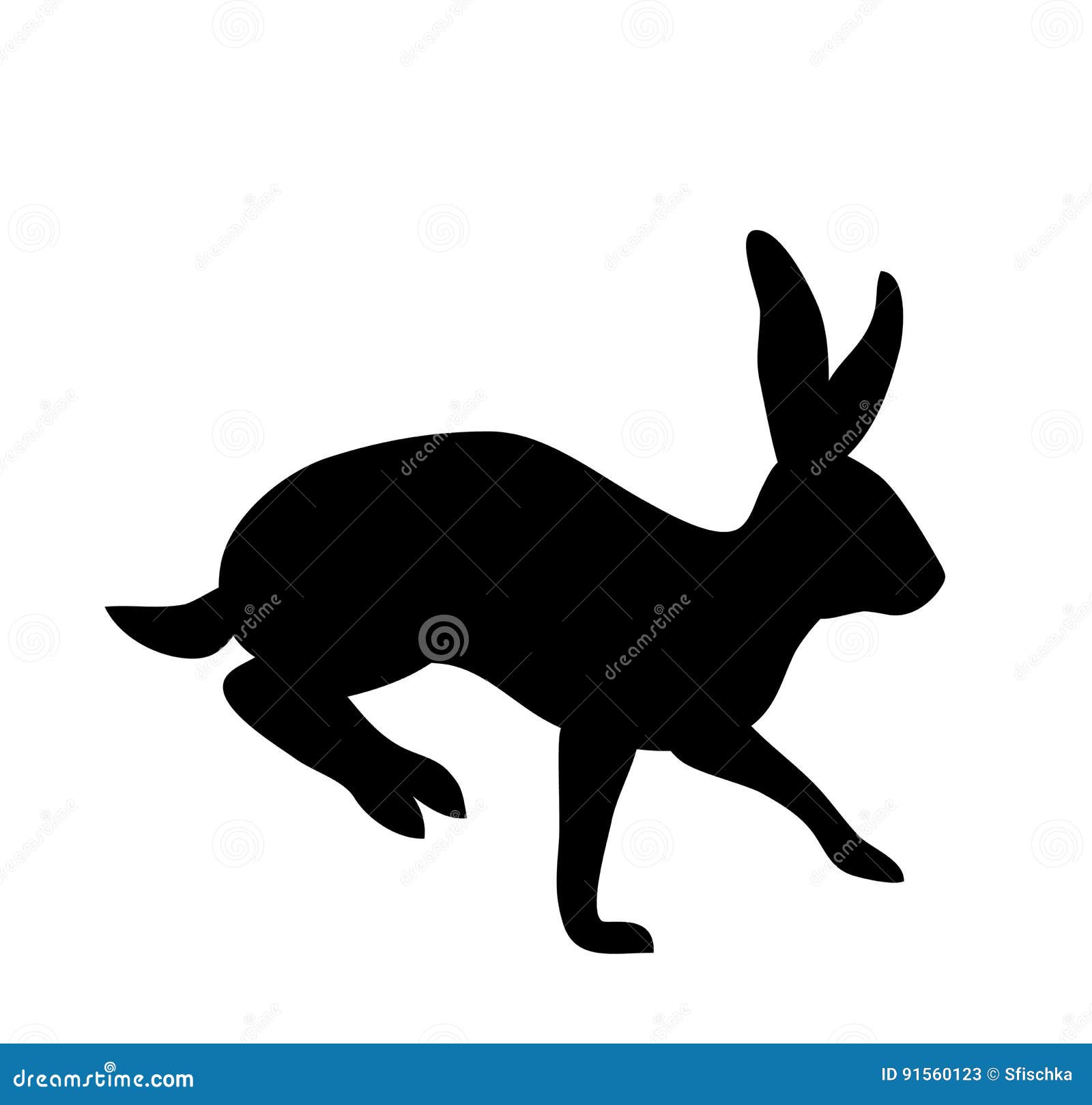 Silhouet Van Een Springende Haas Vector Illustratie - Illustration of ...