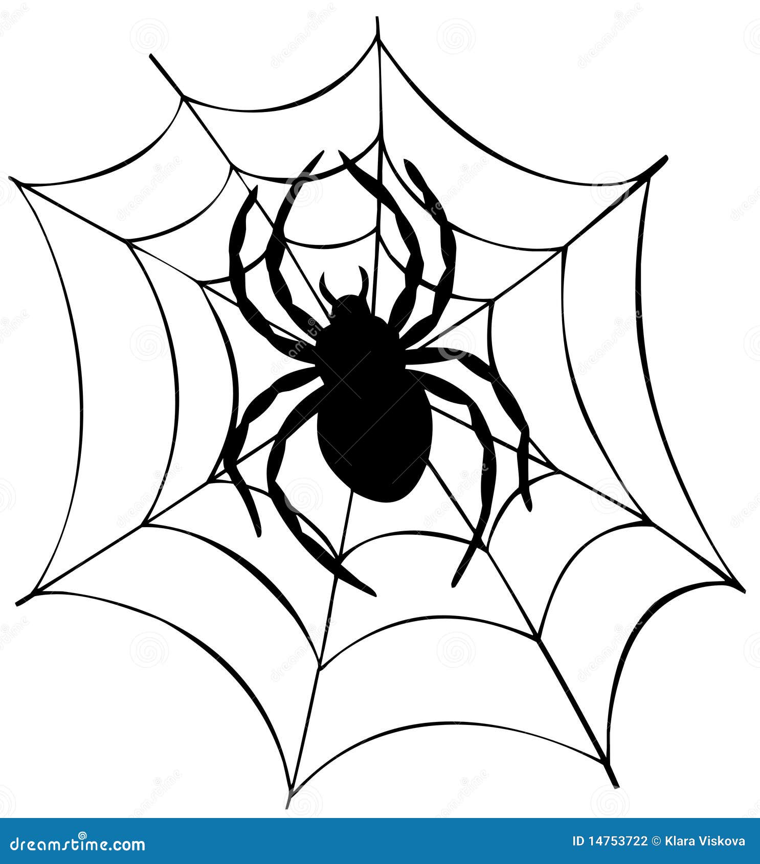 Silhouet van spin in Web vector illustratie. Illustration of tekening ...