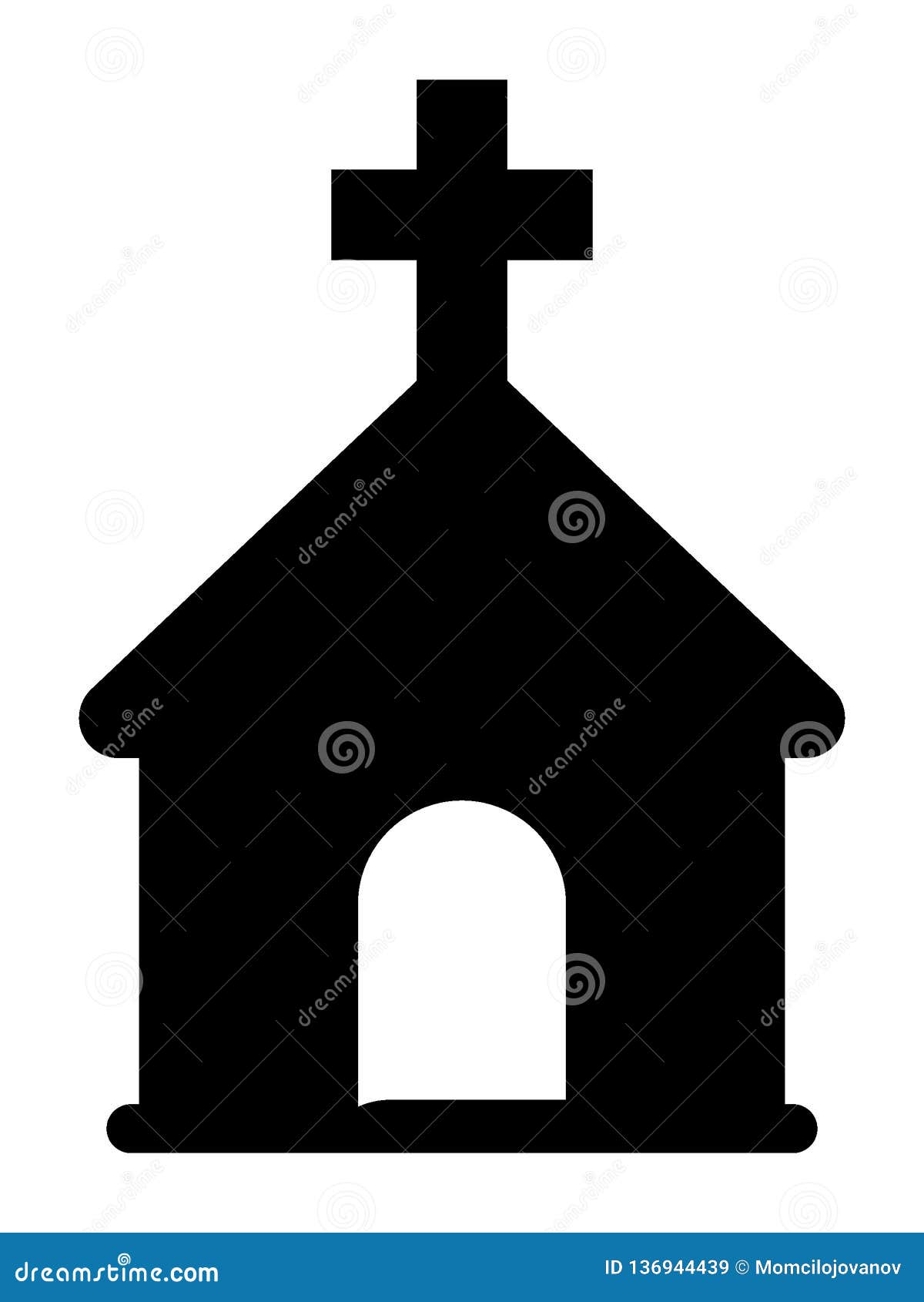 Silhouetbeeld Van Christian Symbol Van Kerk Vector Illustratie ...