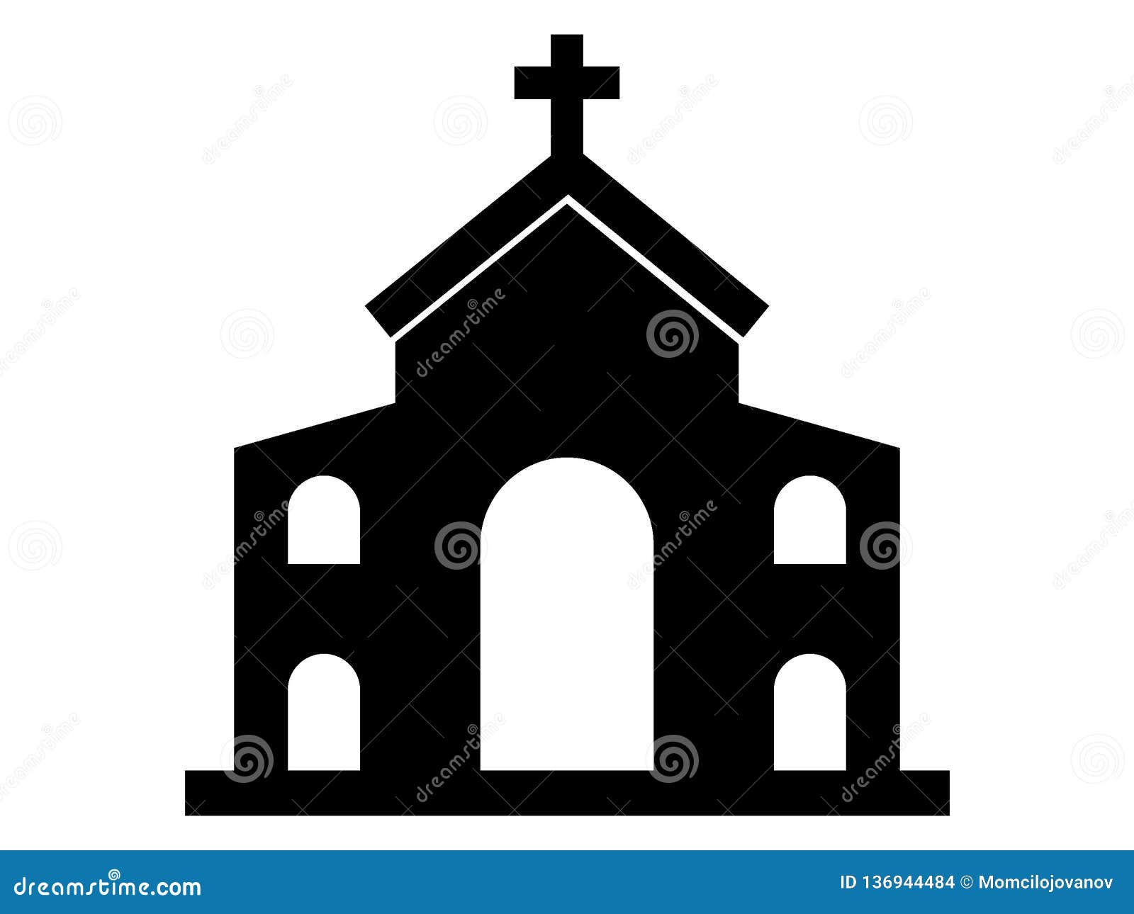 Silhouetbeeld Van Christian Symbol Van Kerk Vector Illustratie ...