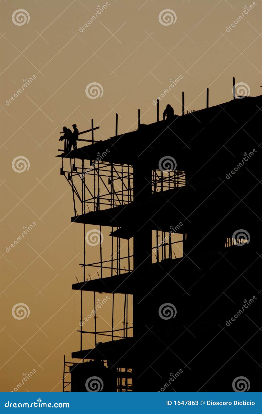 Silhouette stock image. Image of builder, house, edifice - 1647863