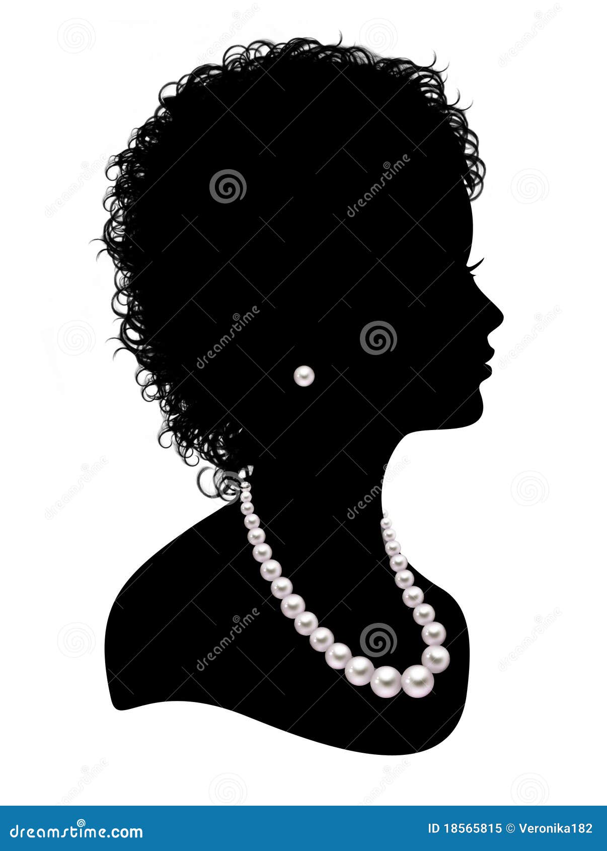 Black Pearl Necklace Silhouette