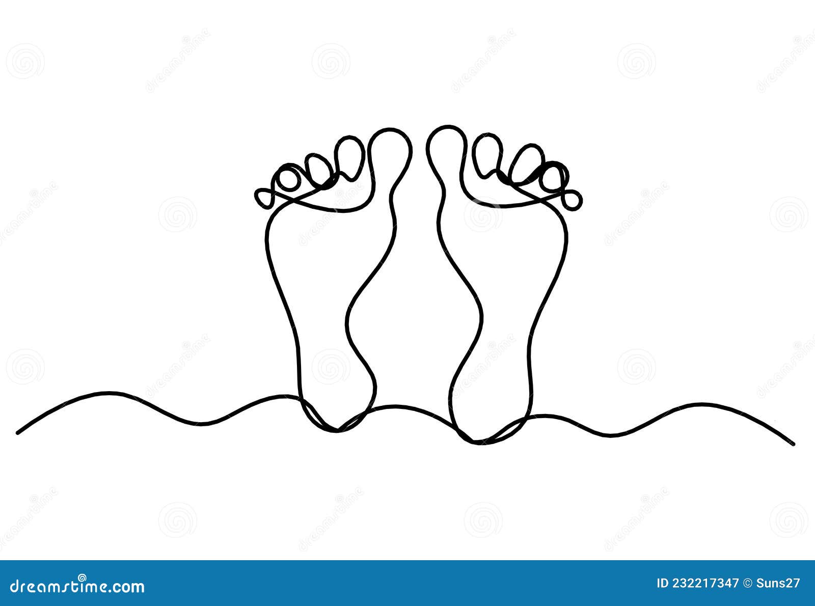 Silhouette of Abstract Foot As Line Drawing Stock Vector - Illustration ...