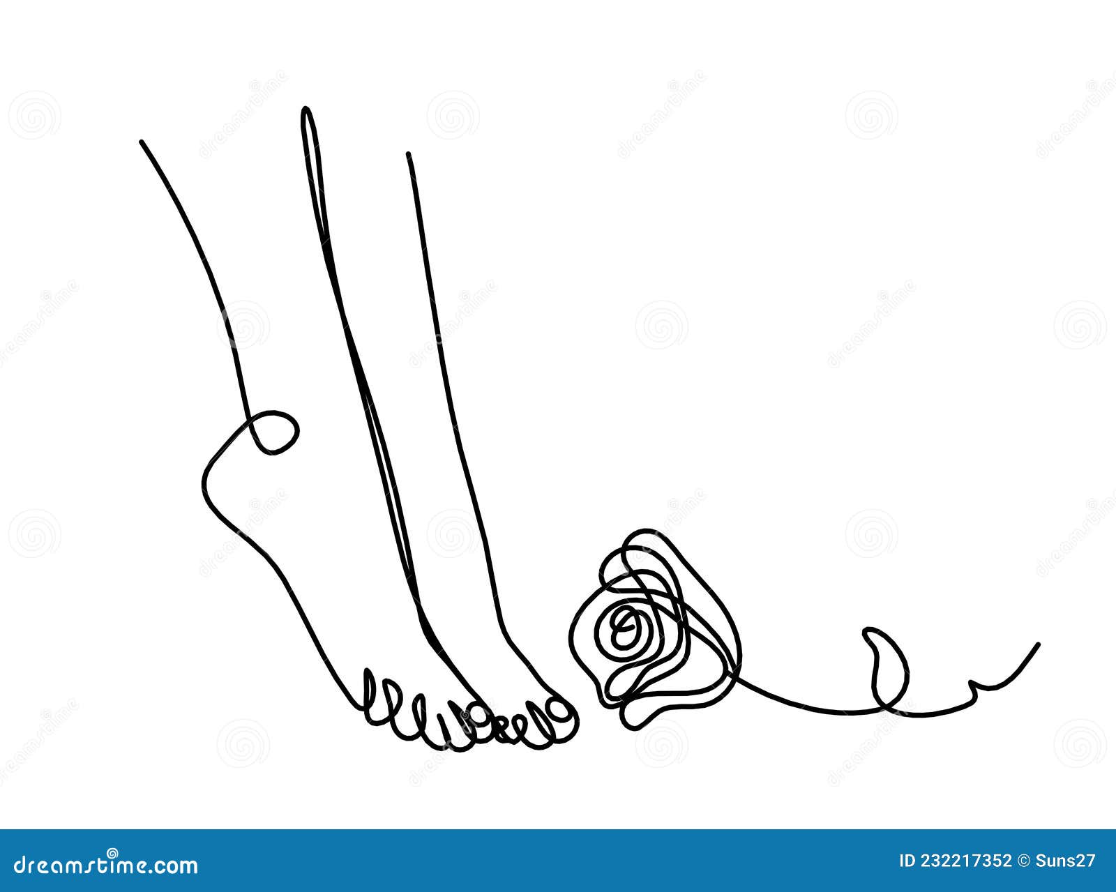 Silhouette of Abstract Foot and Flower Stock Vector - Illustration of ...