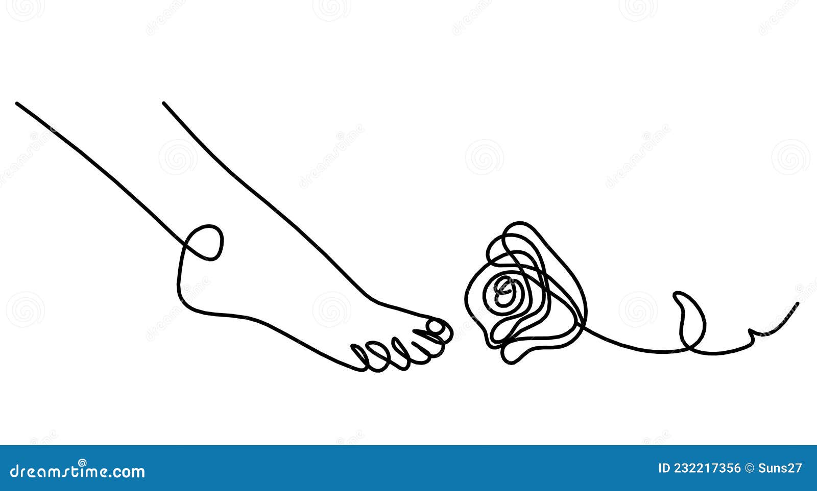 Silhouette of Abstract Foot and Flower Stock Vector - Illustration of ...