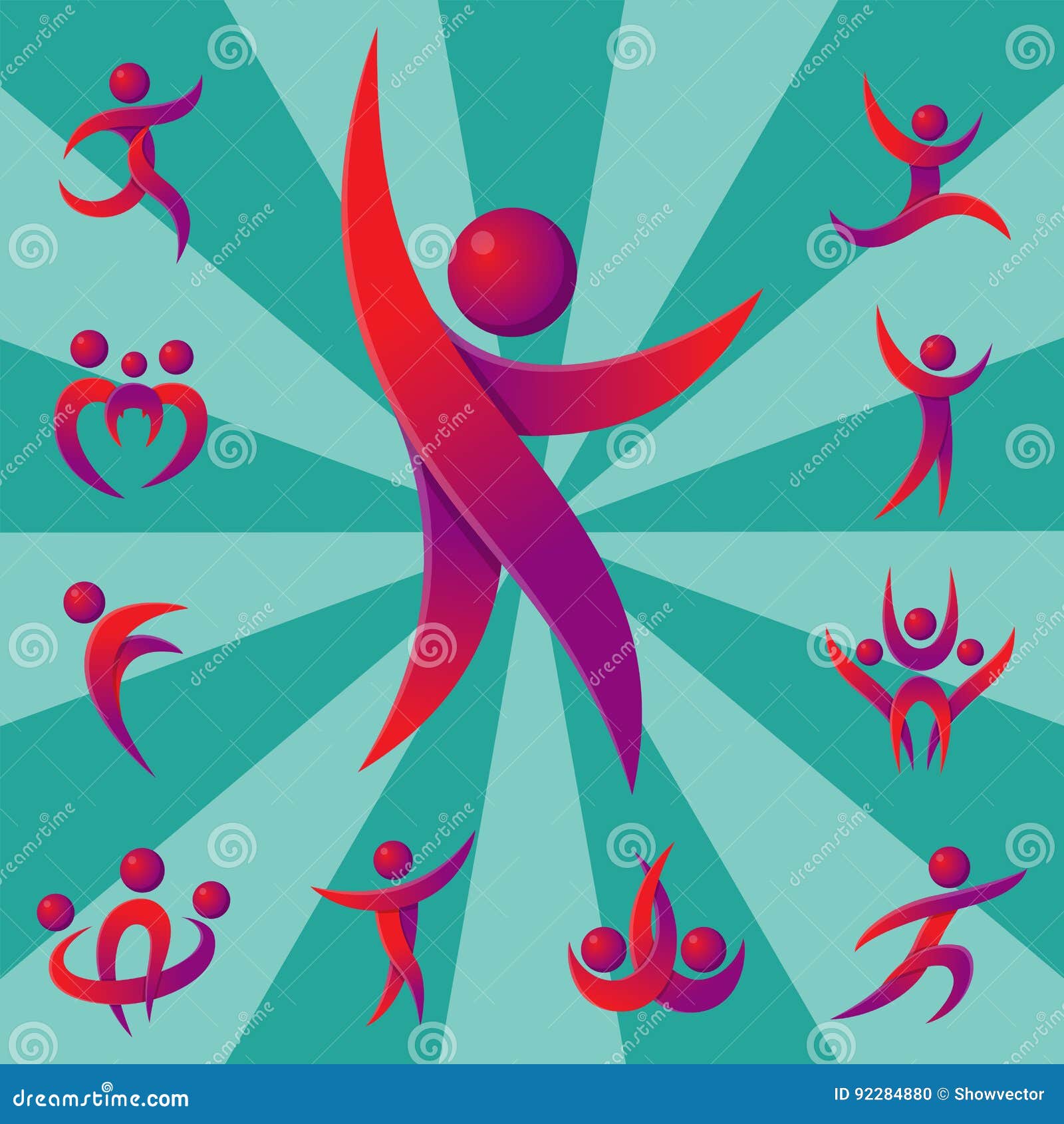 Silhouette Abstract People Performance Character Logo Human Figure Pose ...