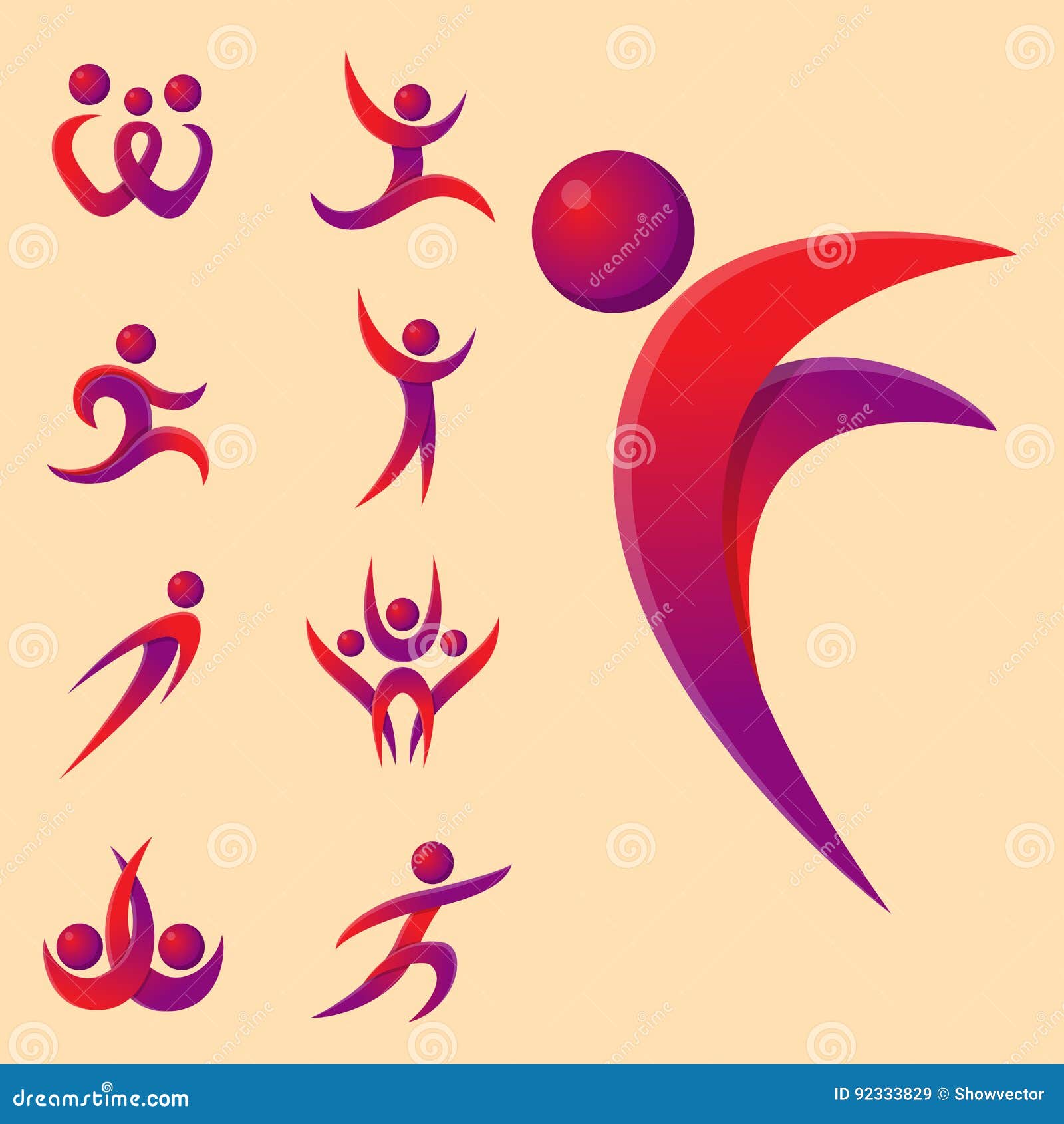 Silhouette Abstract People Performance Character Logo Human Figure Pose ...
