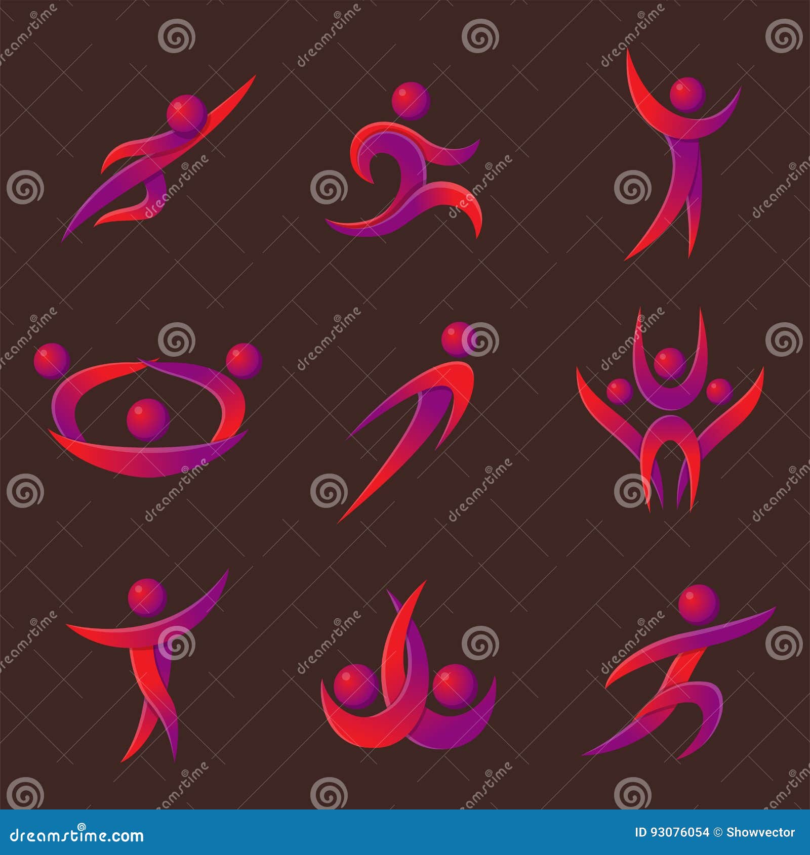 Silhouette Abstract People Performance Character Logo Human Figure Pose ...