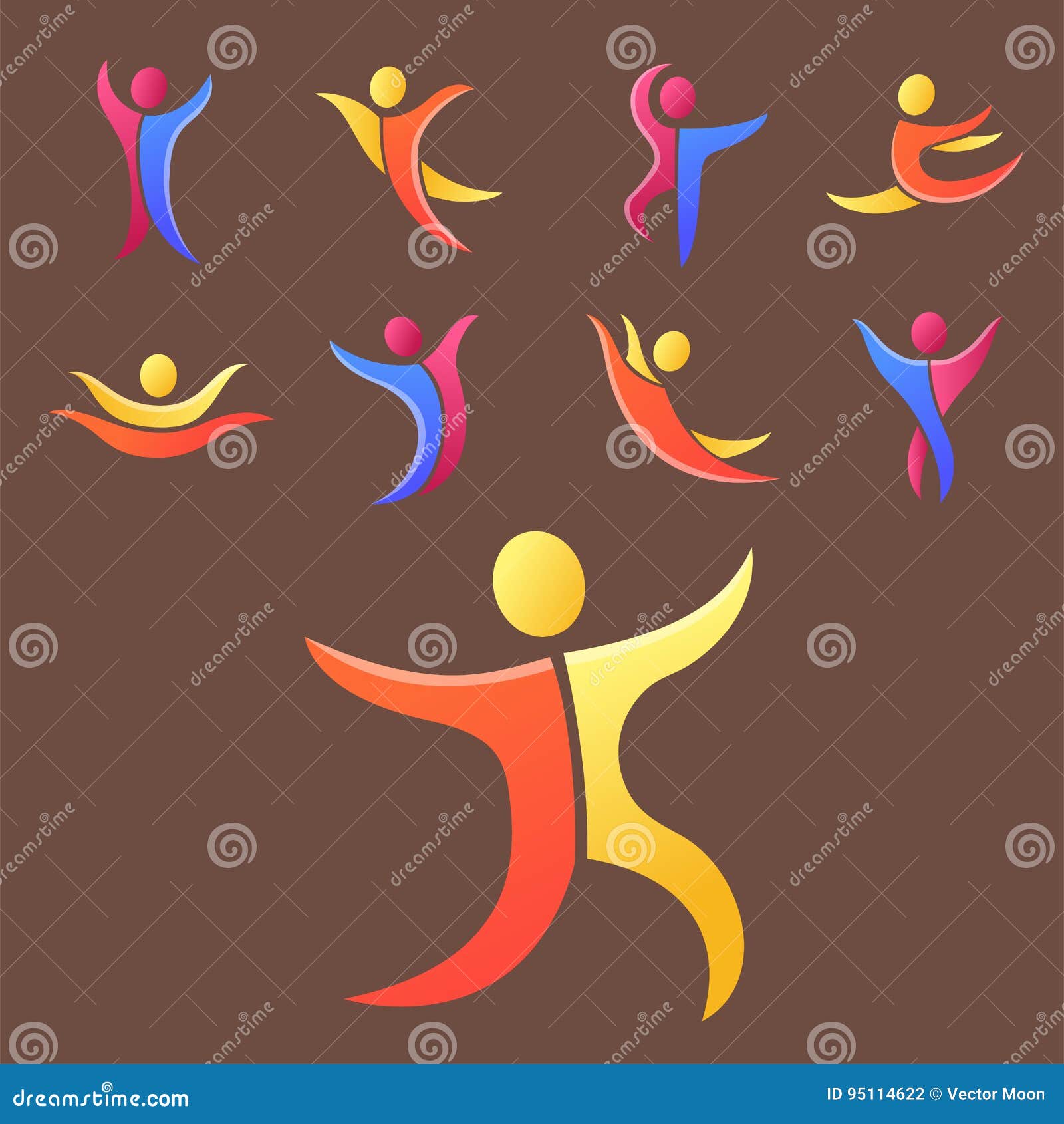Silhouette Abstract People Performance Character Logo Human Figure Pose ...