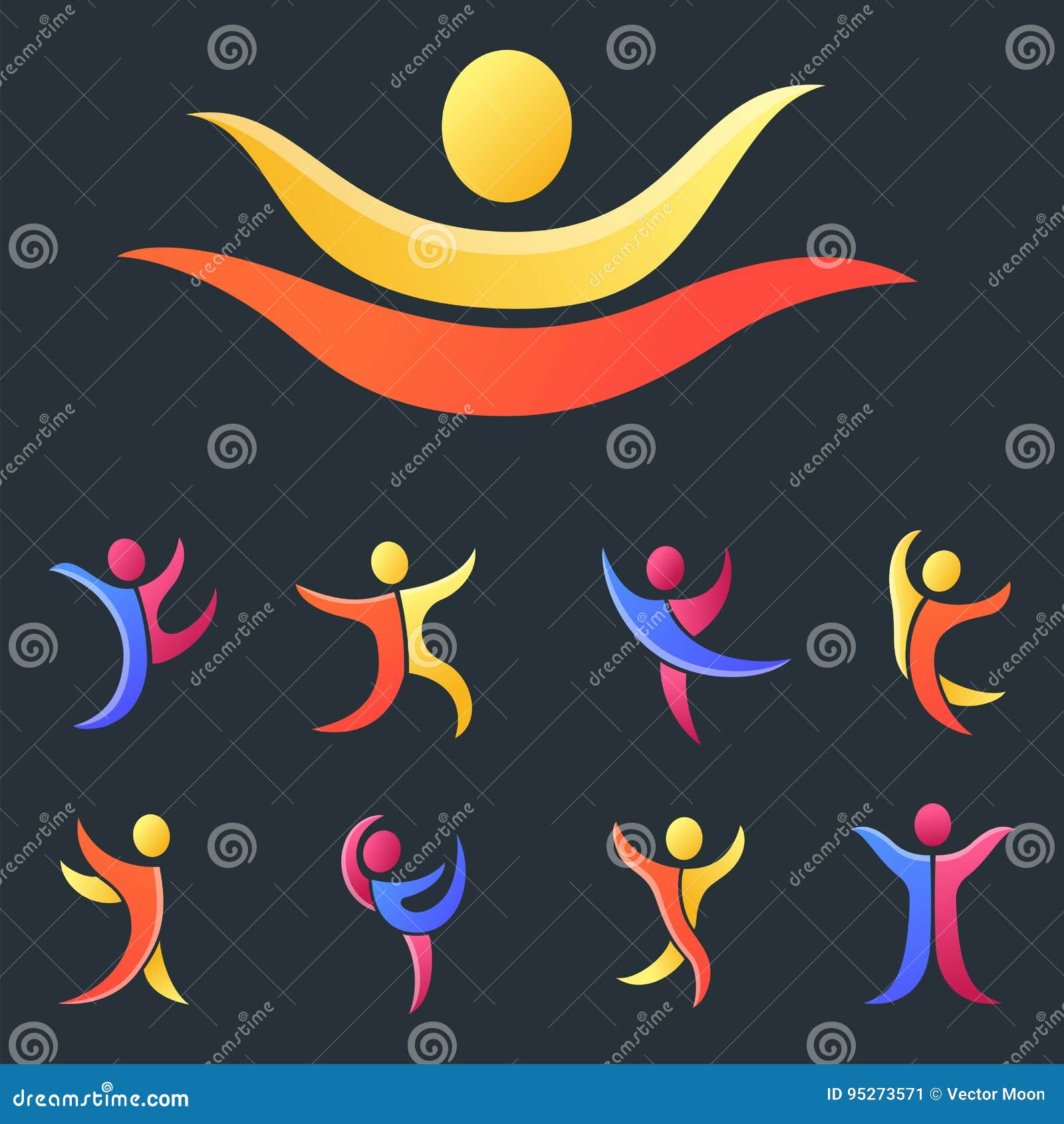 Silhouette Abstract People Performance Character Logo Human Figure Pose ...