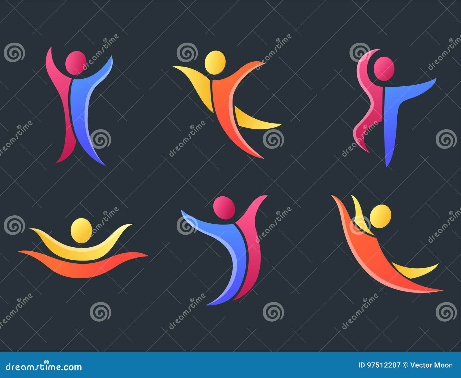 Silhouette Abstract People Performance Character Logo Human Figure Pose ...