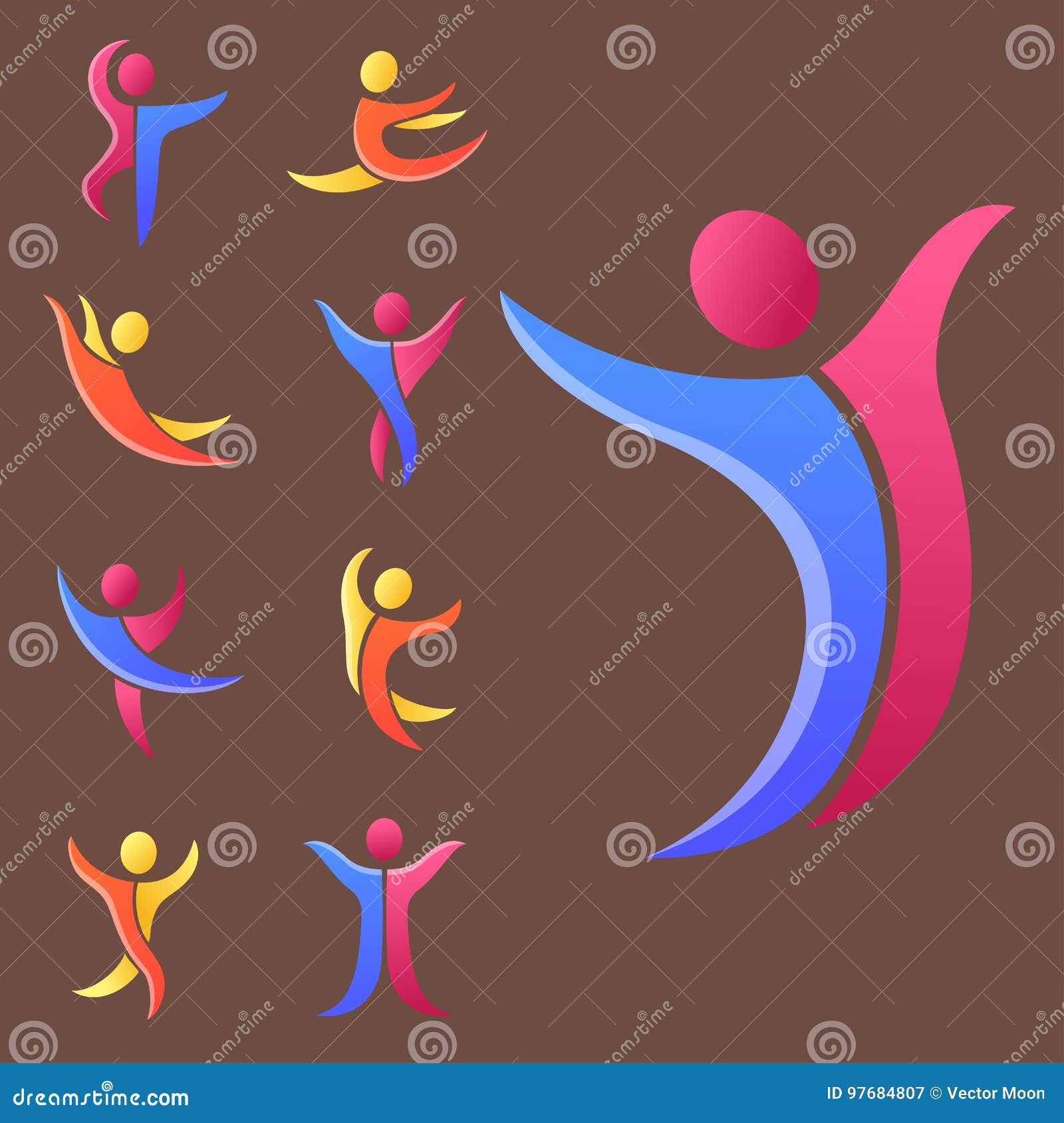 Silhouette Abstract People Performance Character Logo Human Figure Pose ...