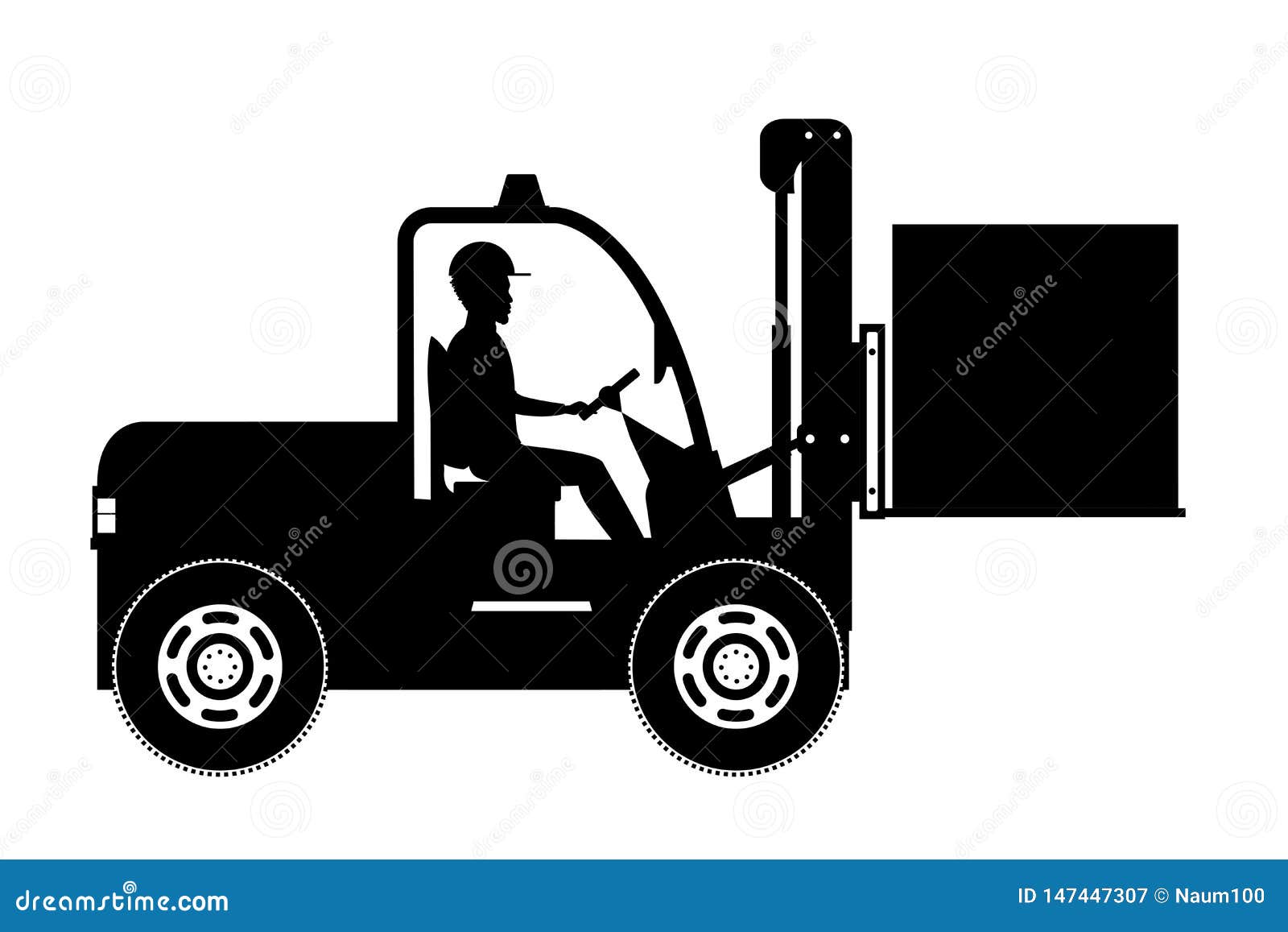 Silhouette of African American Warehouse Worker Loading Wooden Stock ...