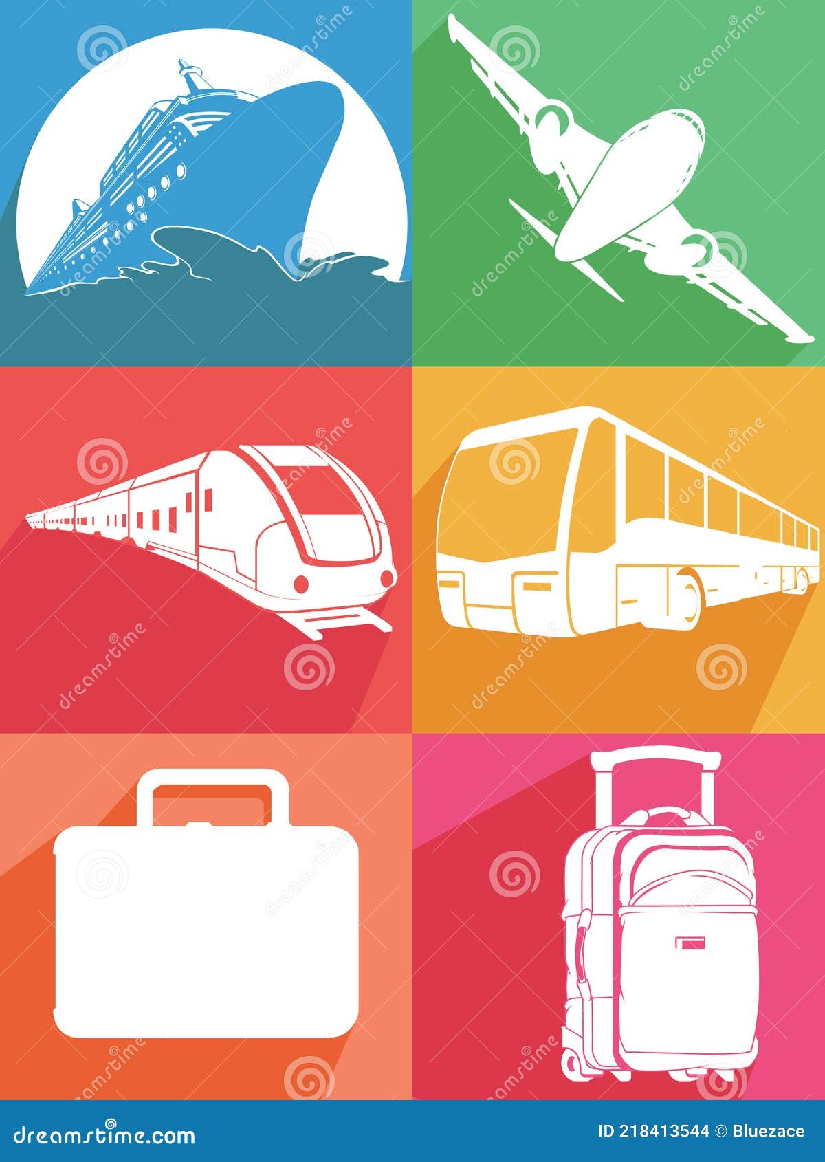 Silhouette Airplane Ship Train Transportation Icon Train Bus Vector ...