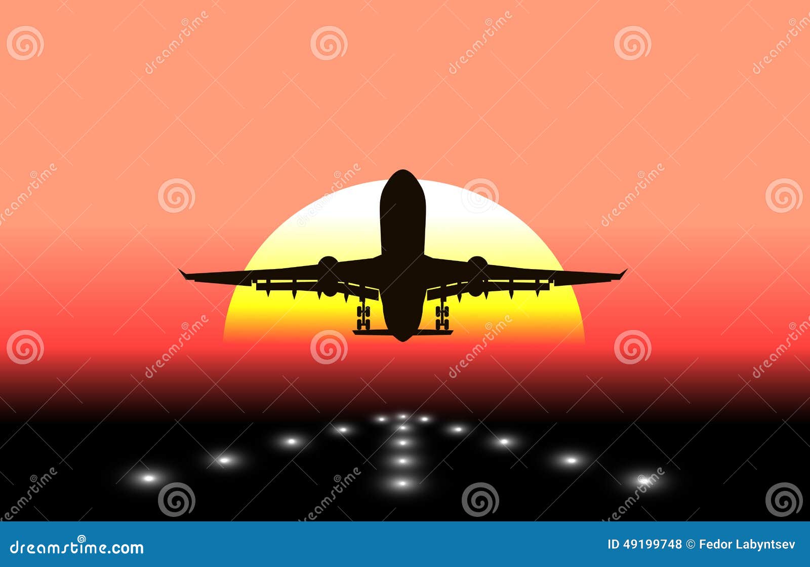 Airplane Taking Off Hand Drawn Outline Doodle Icon. Cartoon Vector ...