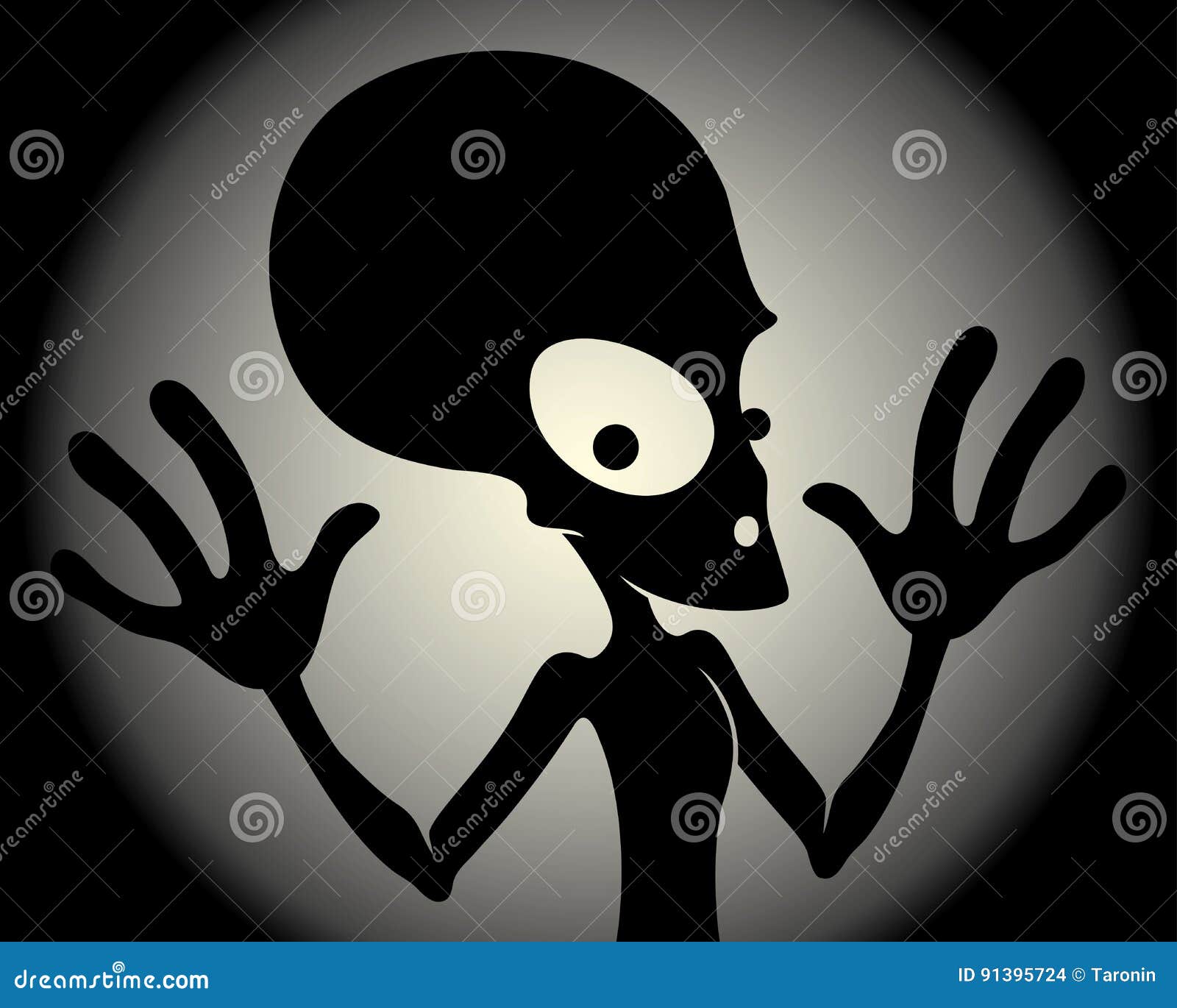 Silhouette Of An Alien Monster With Hands In The Pockets Of His Pants ...