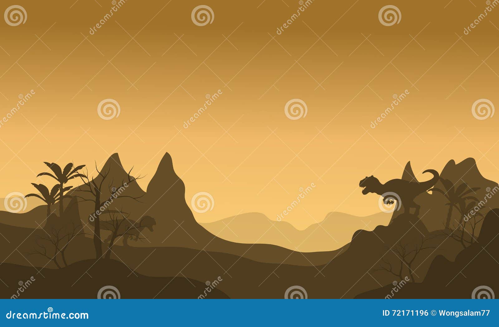 Silhouette of Allosaurus at Morning Stock Vector - Illustration of ...