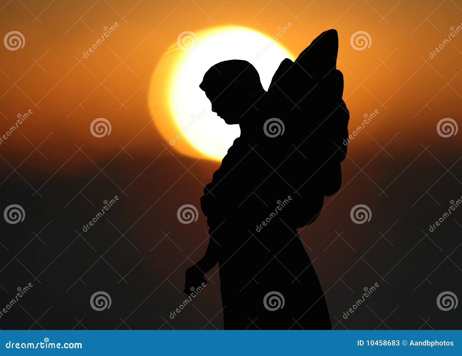 Silhouette of an Angel stock image. Image of graveyard - 10458683