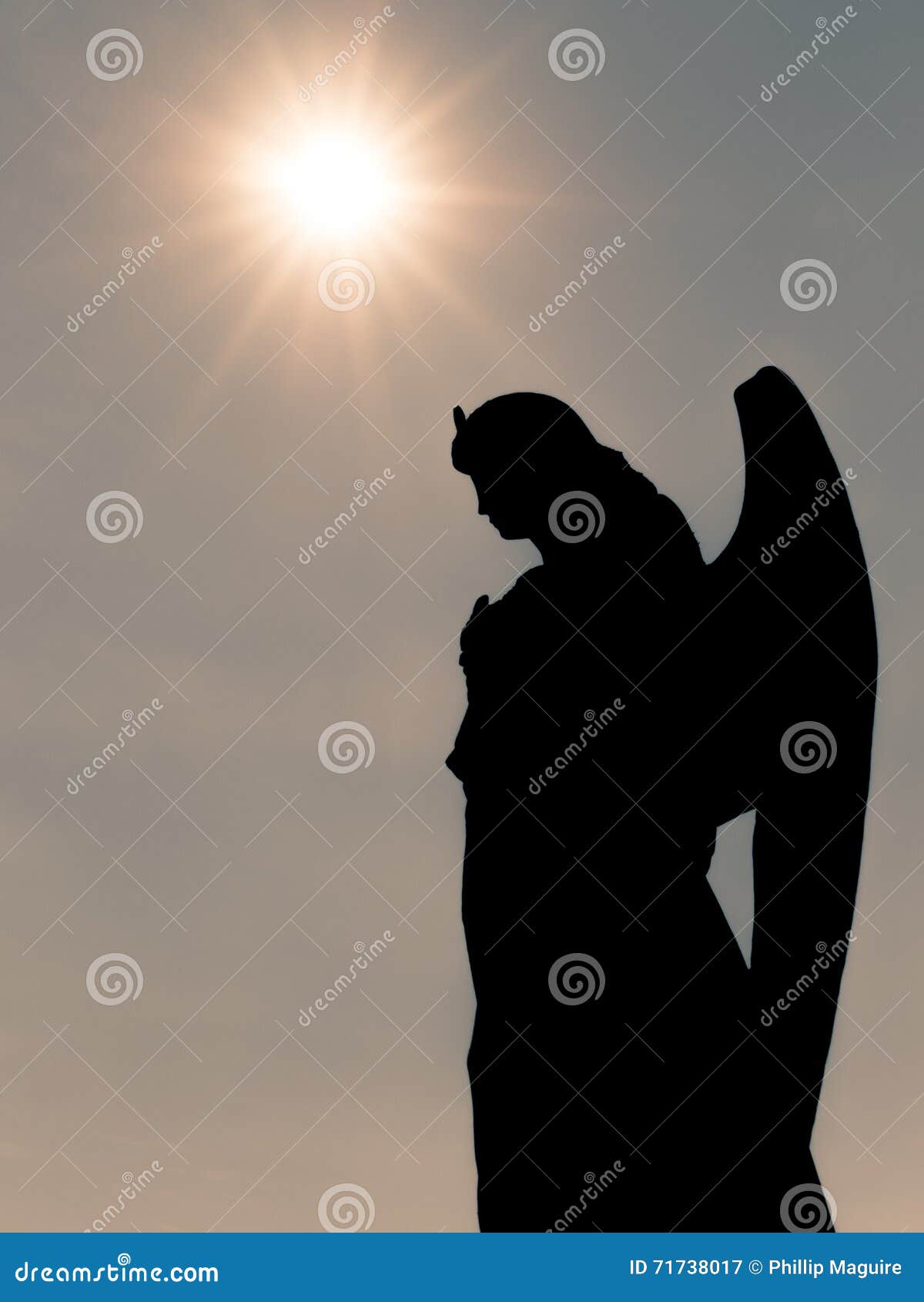 Silhouette of an Angel stock image. Image of religion - 71738017