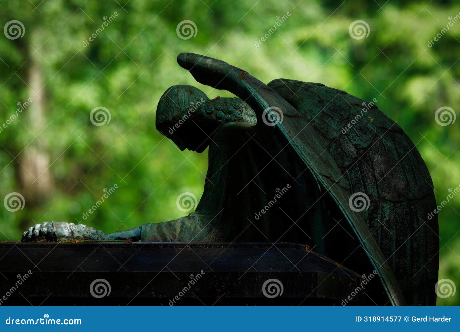 Silhouette of an Angel Looking Sadly Stock Image - Image of religion ...