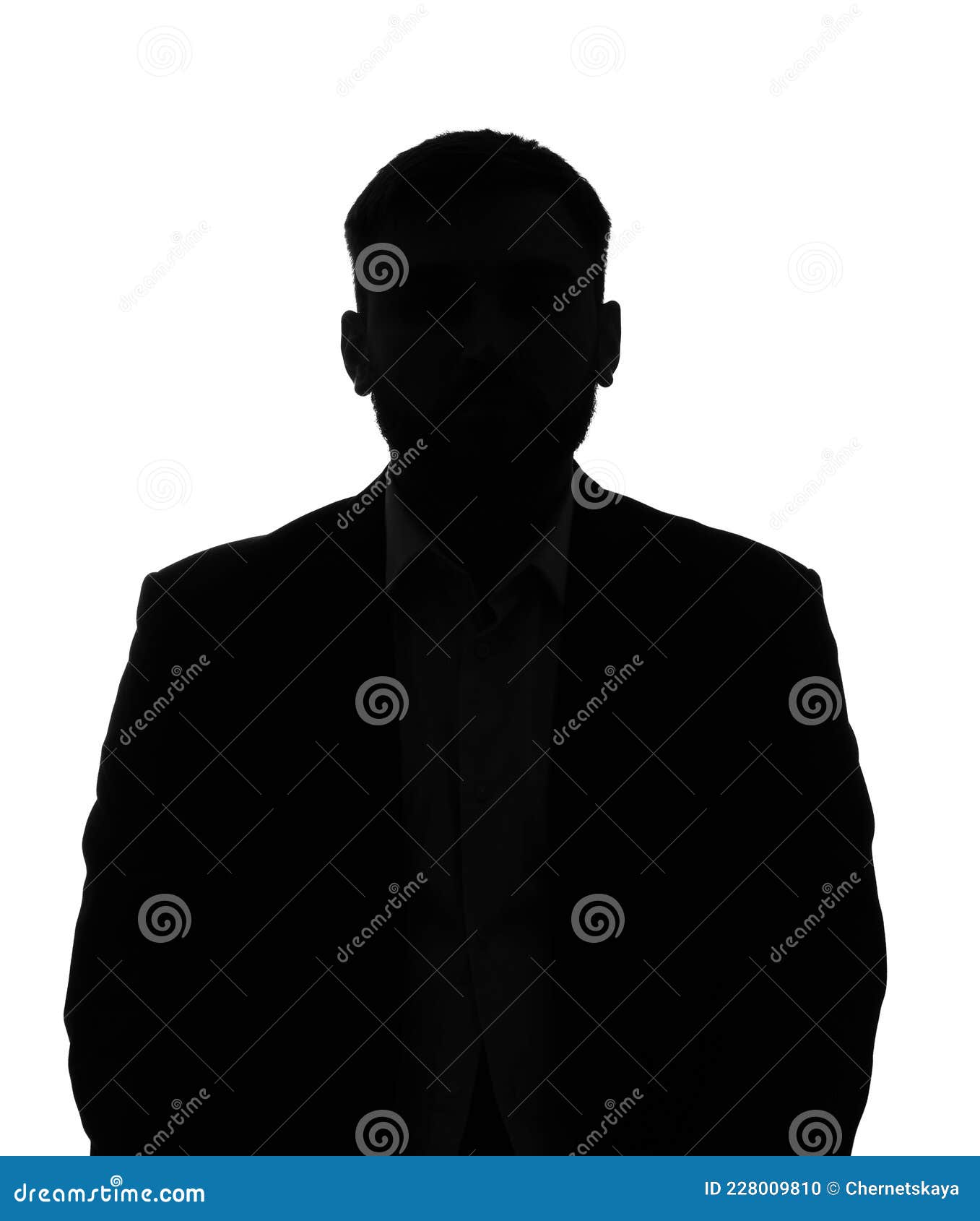 Silhouette of Anonymous Man on White Background Stock Photo - Image of ...