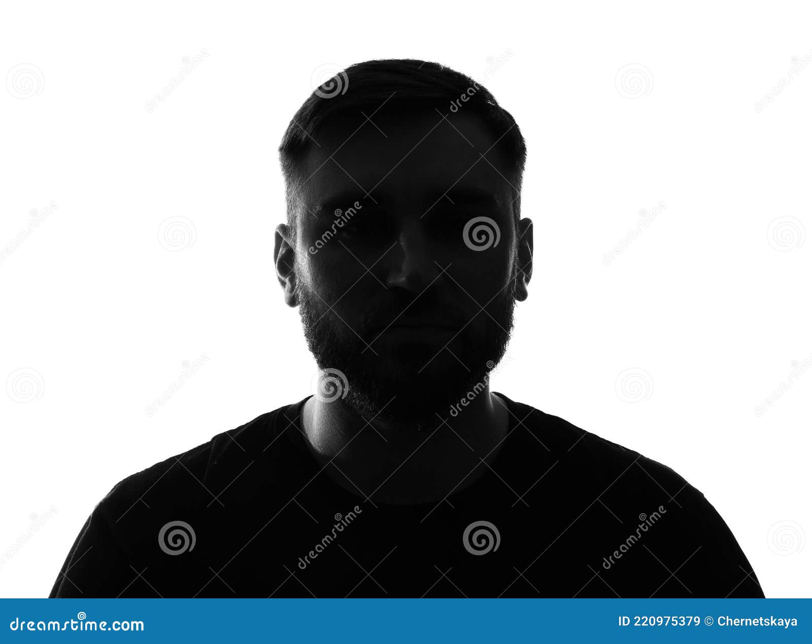 Silhouette of Anonymous Man on White Background Stock Image - Image of ...
