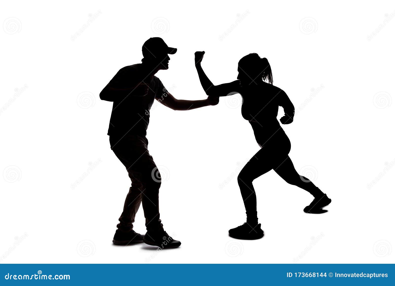 Silhouette of People Fighting or Arguing Stock Photo - Image of fight ...
