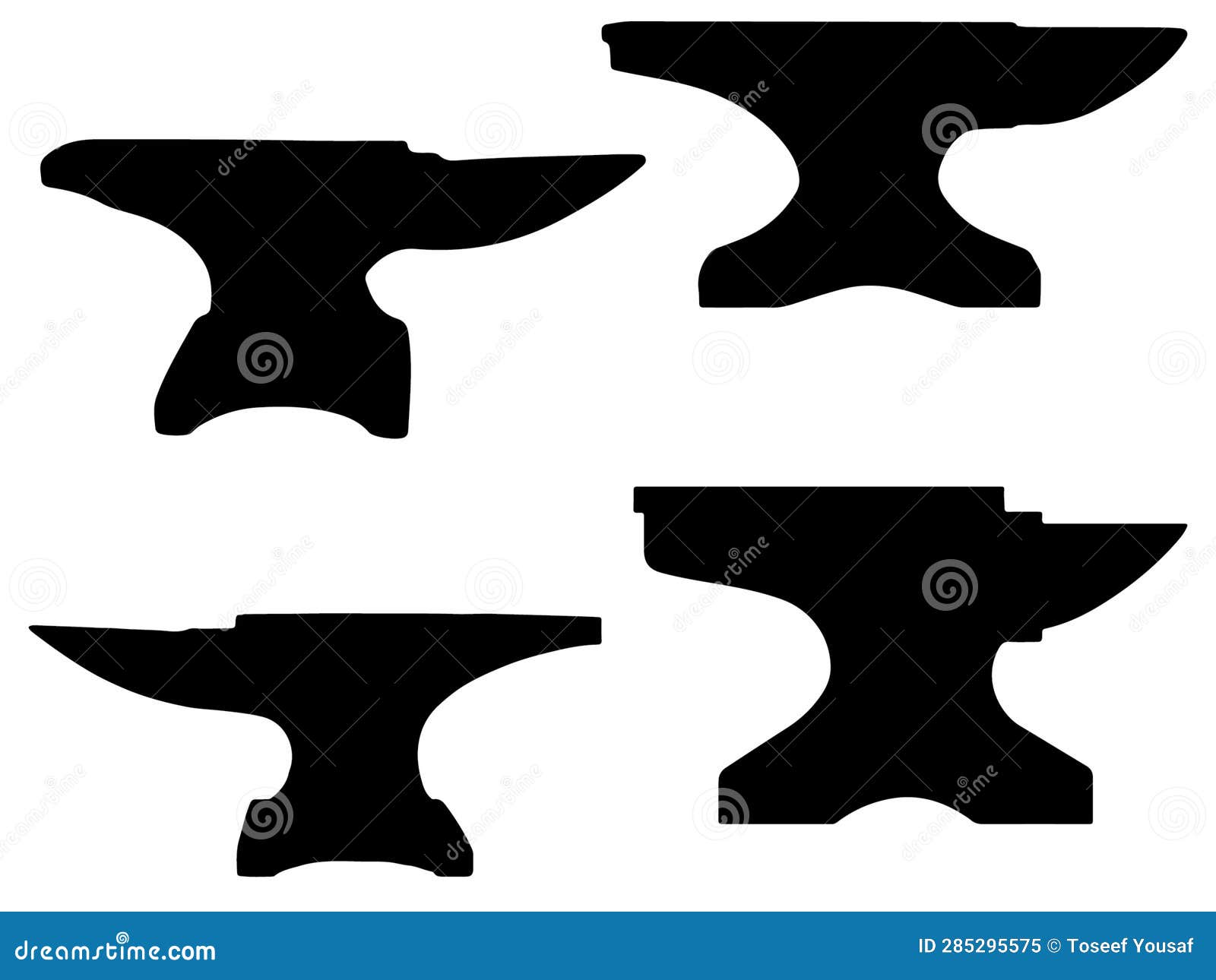 Set of Anvil Silhouette Vector Art Stock Vector - Illustration of craft ...