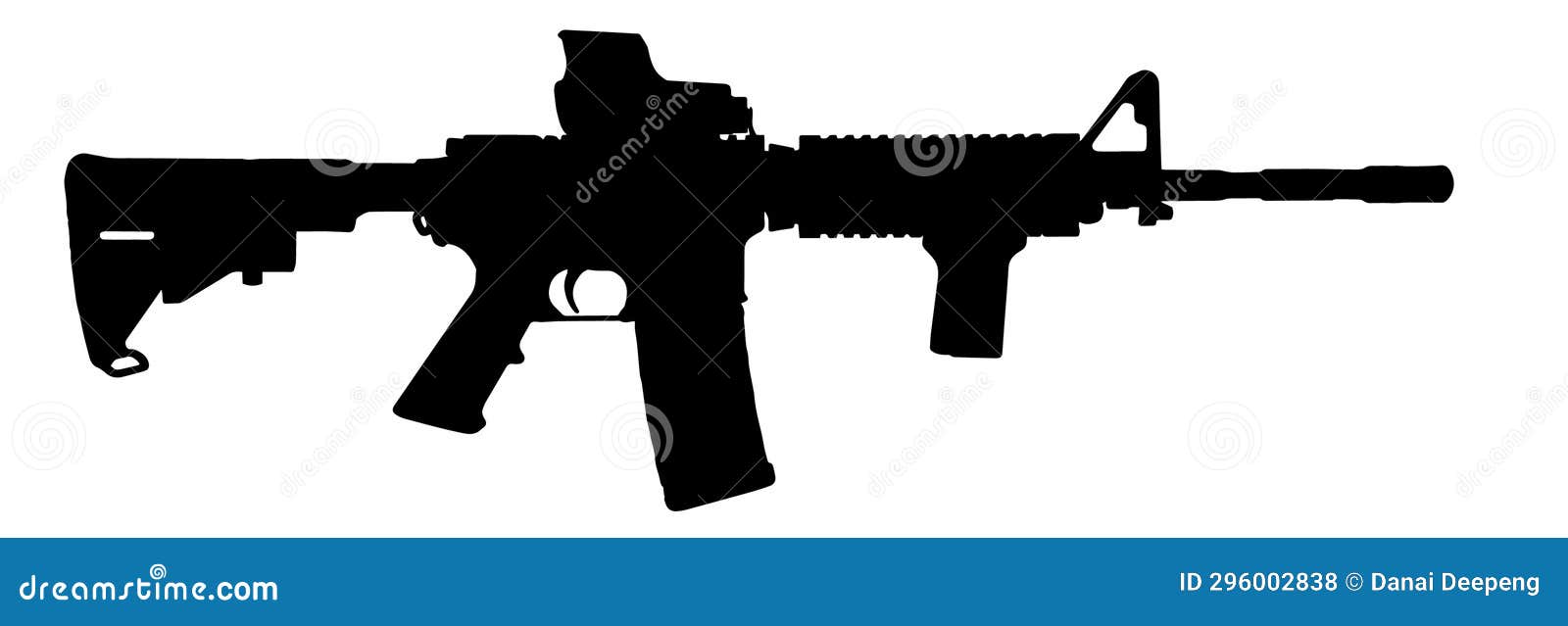 Silhouette AR15 rifle stock vector. Illustration of silhouette - 296002838