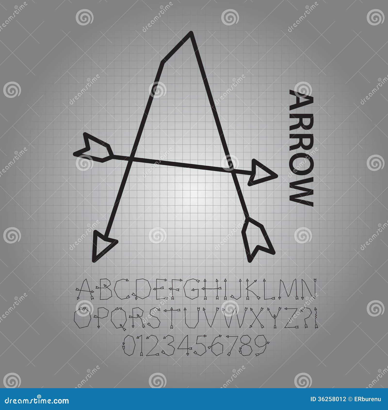 Silhouette Arrow Alphabet and Numbers Vector Stock Vector ...