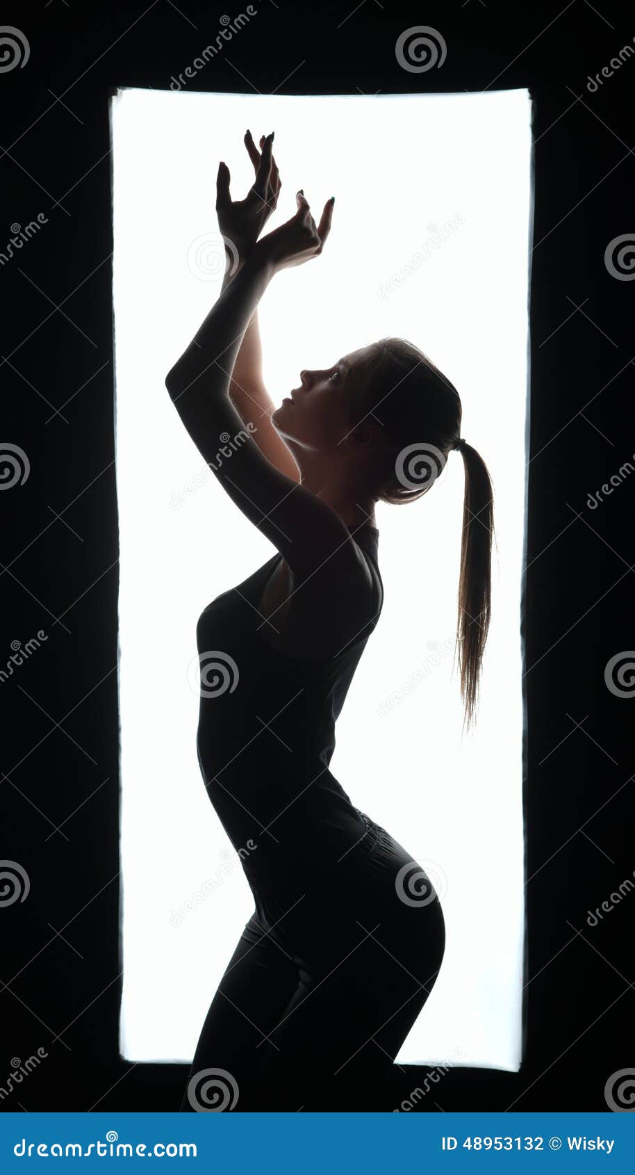 Silhouette of Artistic Dancer in Frame Stock Photo - Image of dance ...