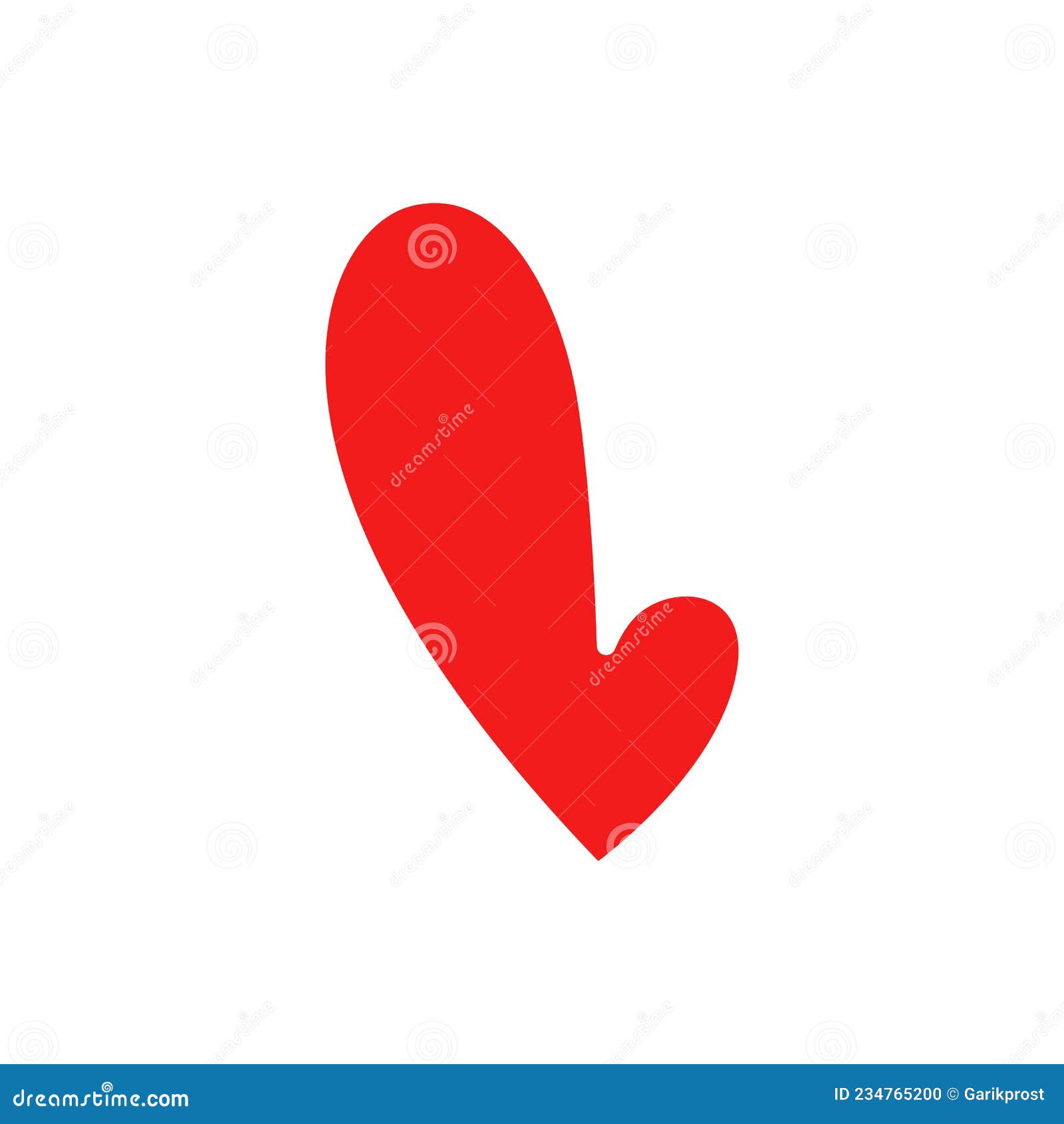 Silhouette Asymmetric Hand Drawn Red Heart Icon Stock Vector ...