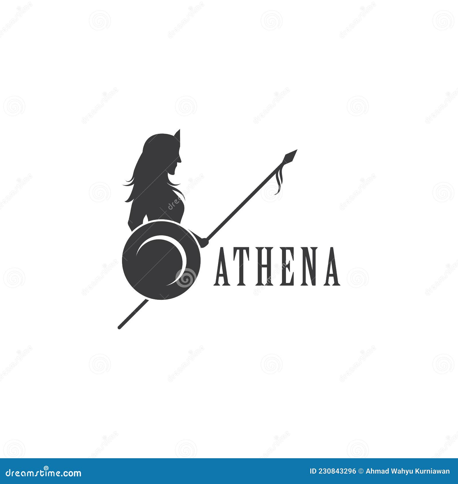 Athena Logo Vector. Woman Warrior Mascot Design. | CartoonDealer.com ...