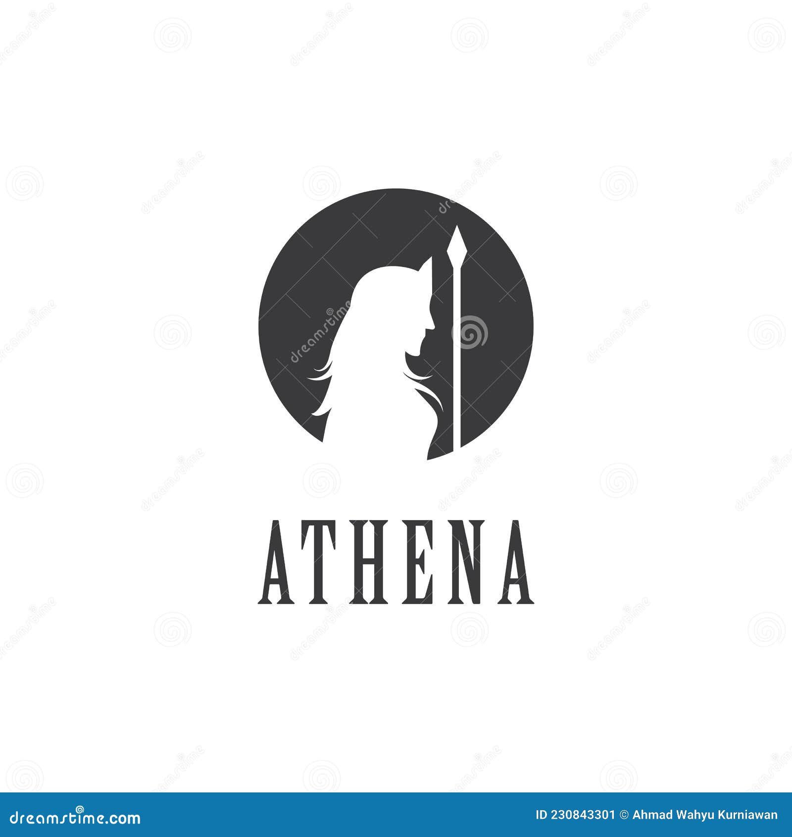 Athena Logo Vector. Woman Warrior Mascot Design. | CartoonDealer.com ...