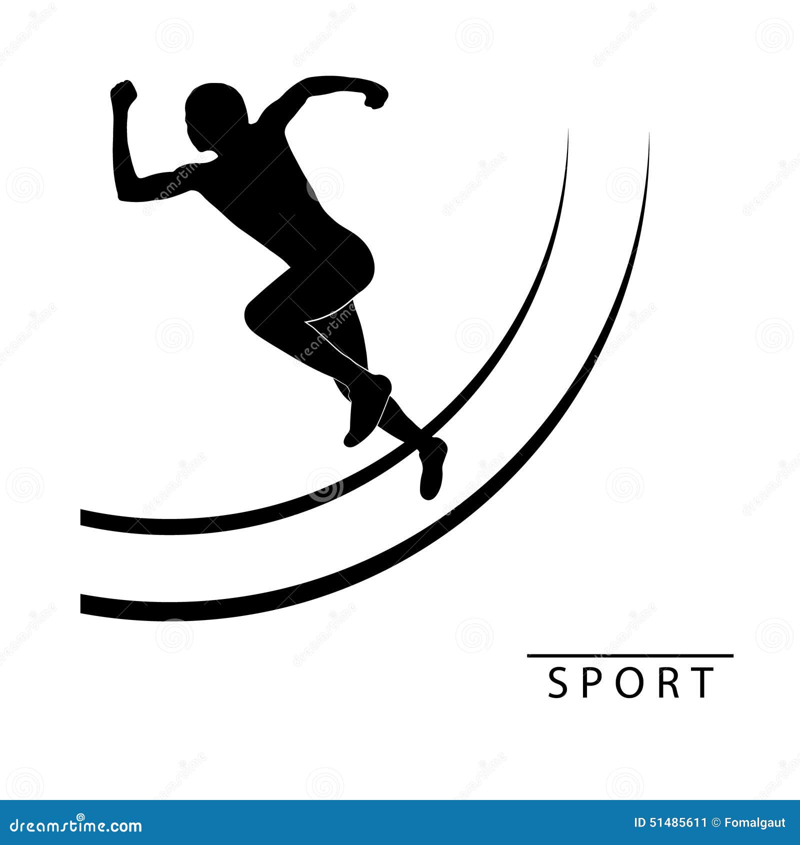 Silhouette of an Athlete Running. Logo. Vector Illustration Stock ...