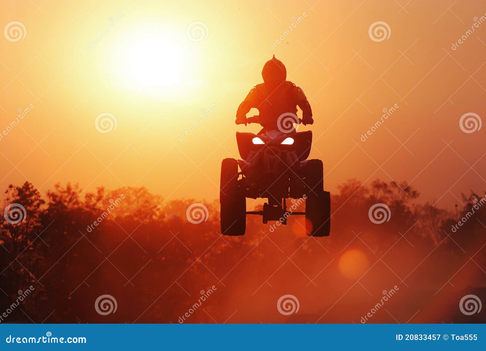 Silhouette ATV jump stock image. Image of active, speed - 20833457