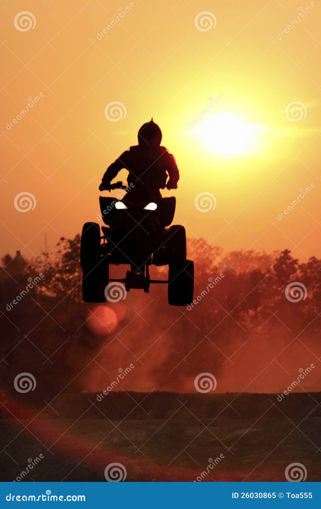 Silhouette ATV jump stock image. Image of helmet, quad - 26030865