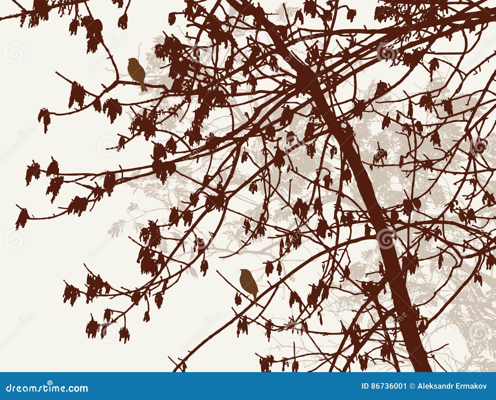 Silhouette of an Autumn Tree Stock Vector - Illustration of silhouette ...