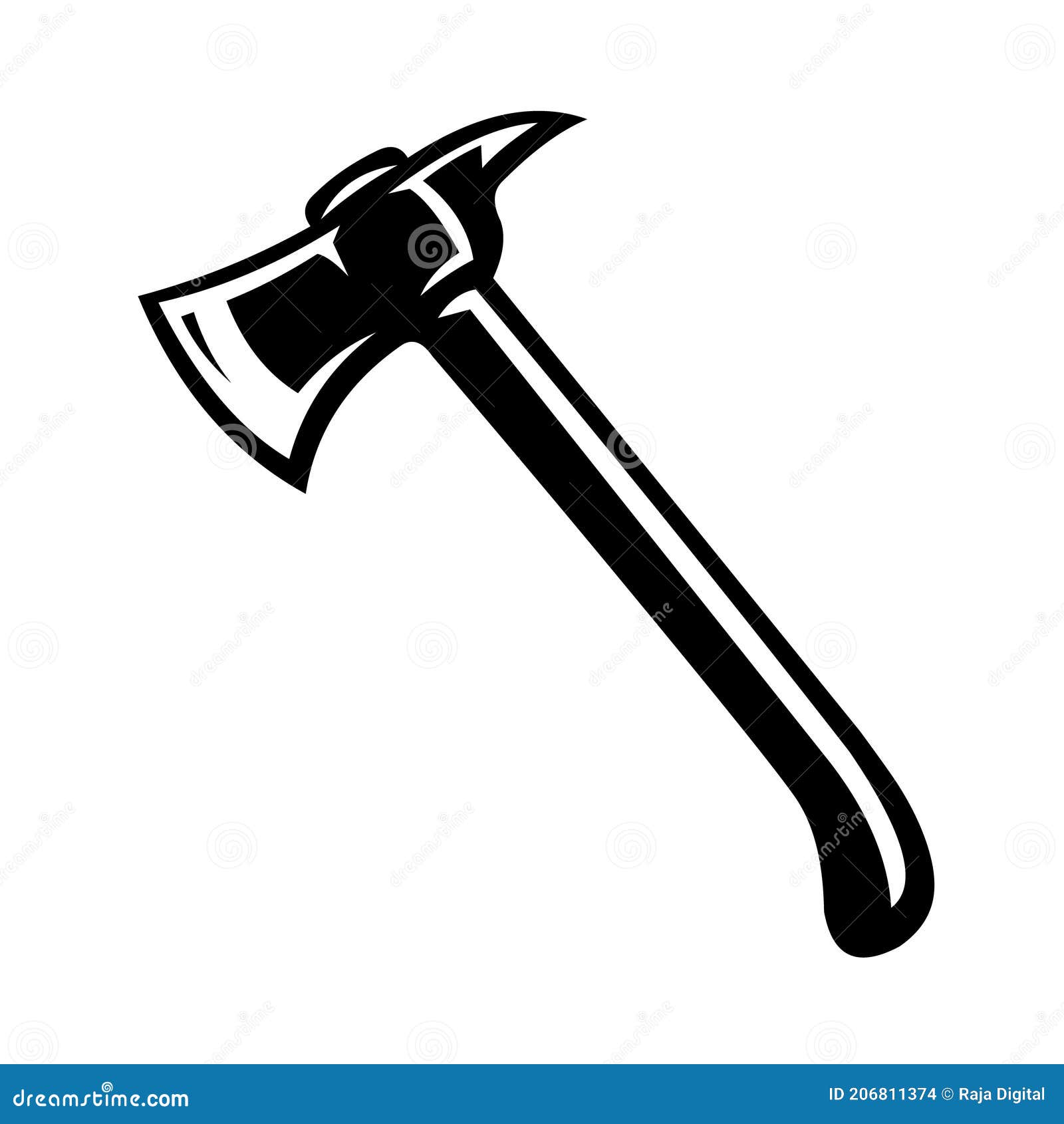 Silhouette Of An Axe Vector Image Isolated. Best For Illustration Stock ...