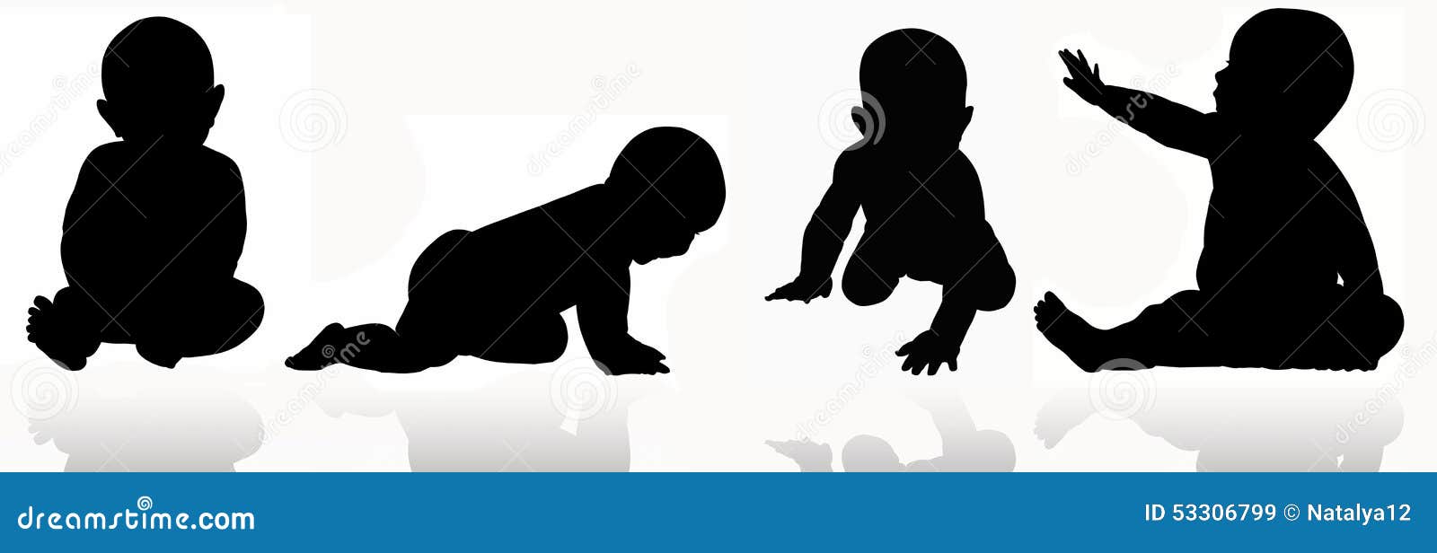 Silhouette of baby stock illustration. Illustration of cute - 53306799