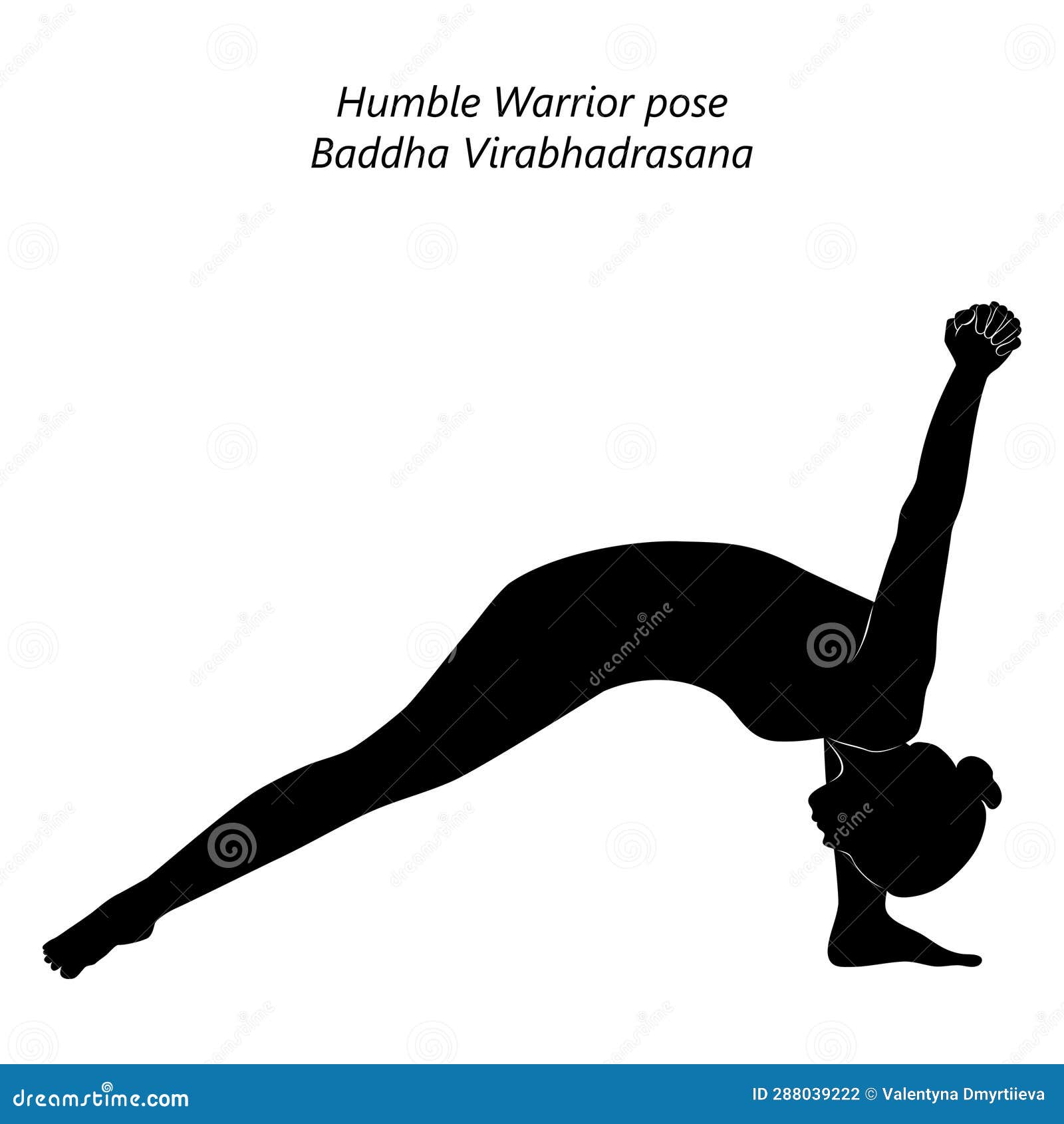 Humble Warrior Yoga Pose And Benefits Cartoon Illustration 226767723